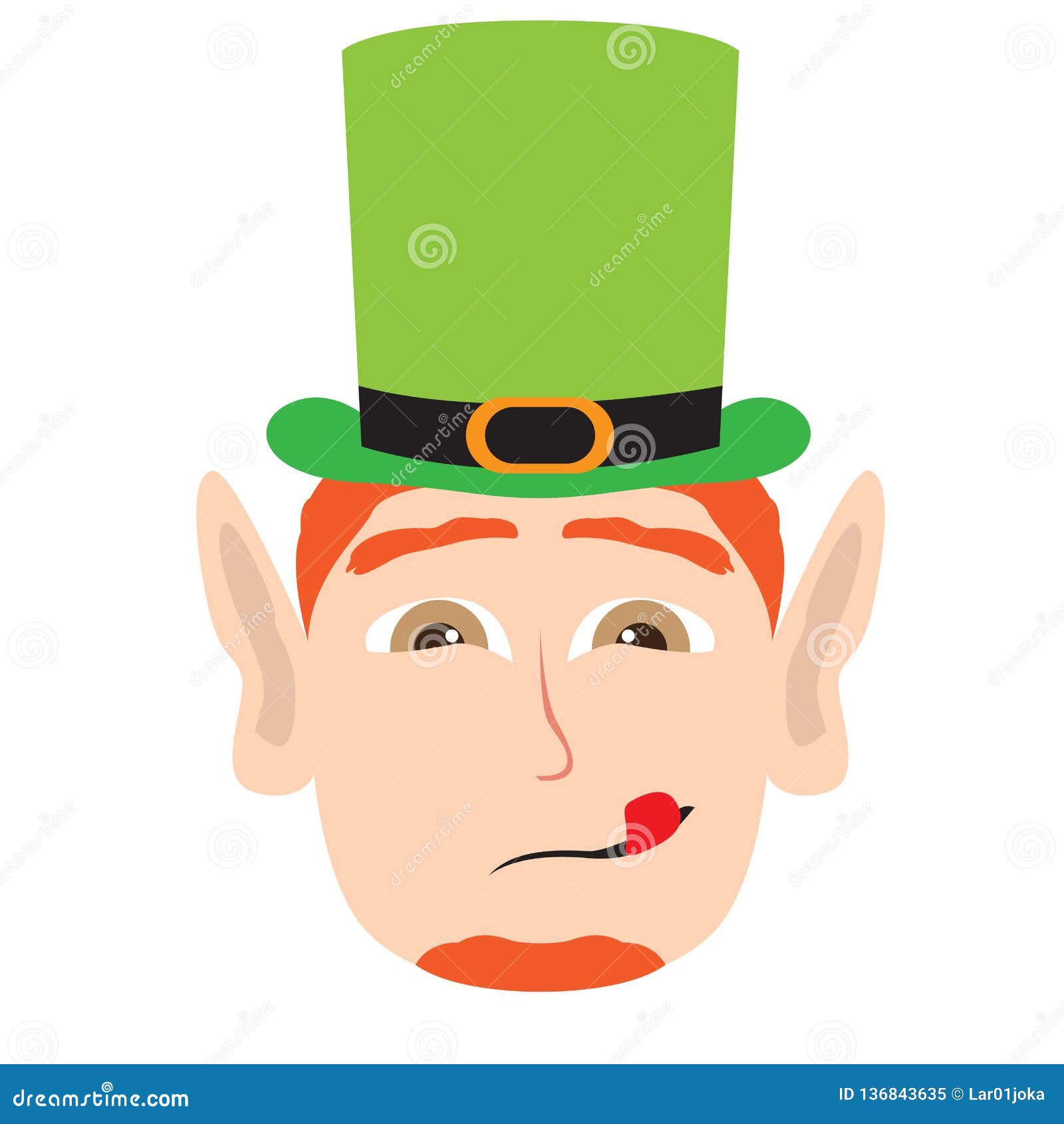 Avatar of a irish elf stock vector. Illustration of saint - 136843635