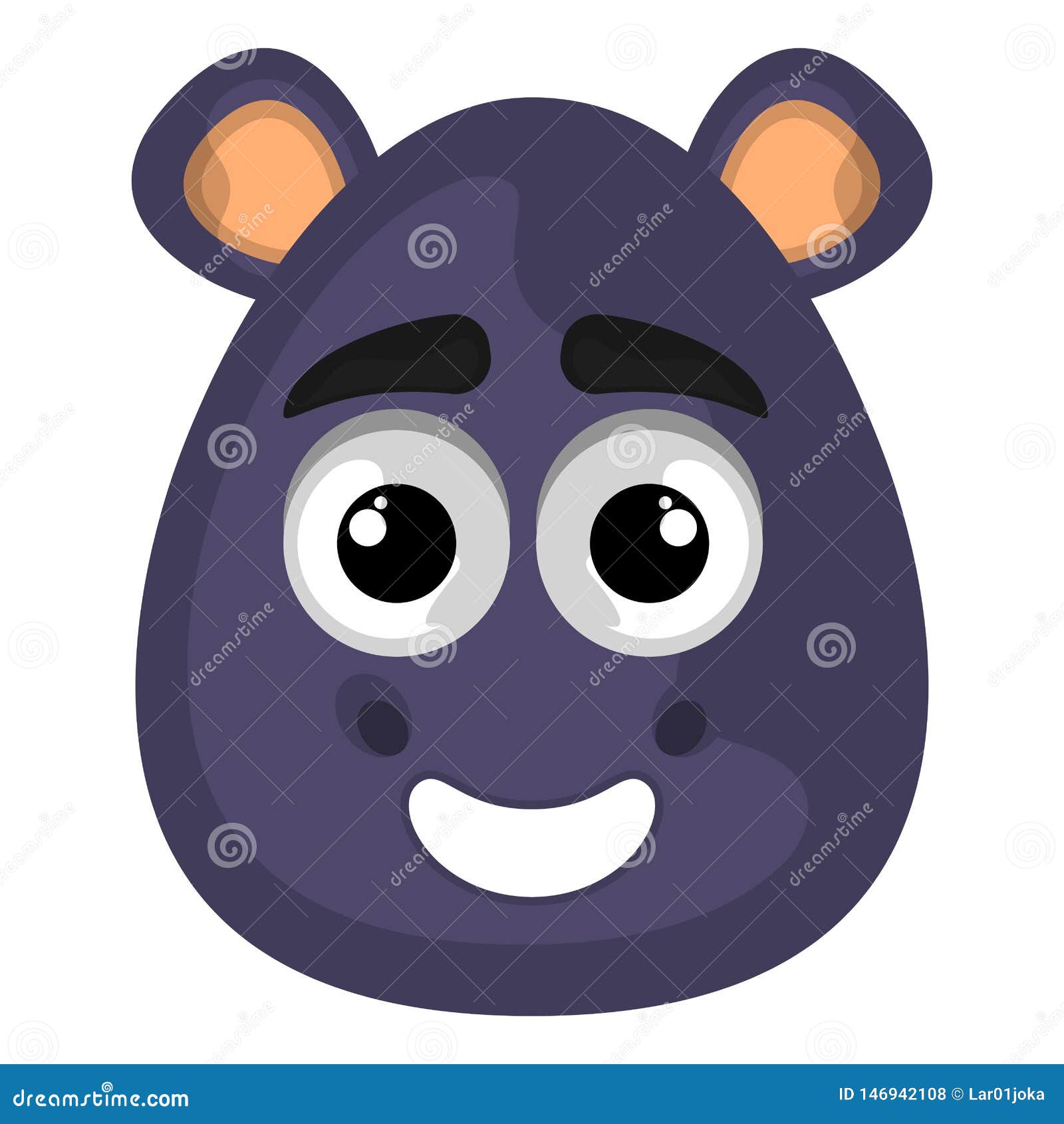 Avatar Lindo Aislado De Un Hipop?tamo Ilustración del Vector ...