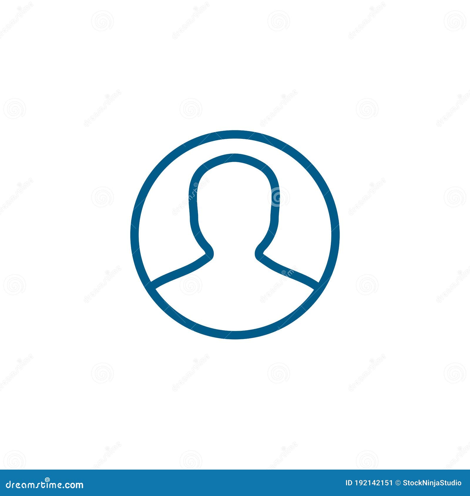 Avatar Line Blue Icon on White Background. Blue Flat Style Vector ...
