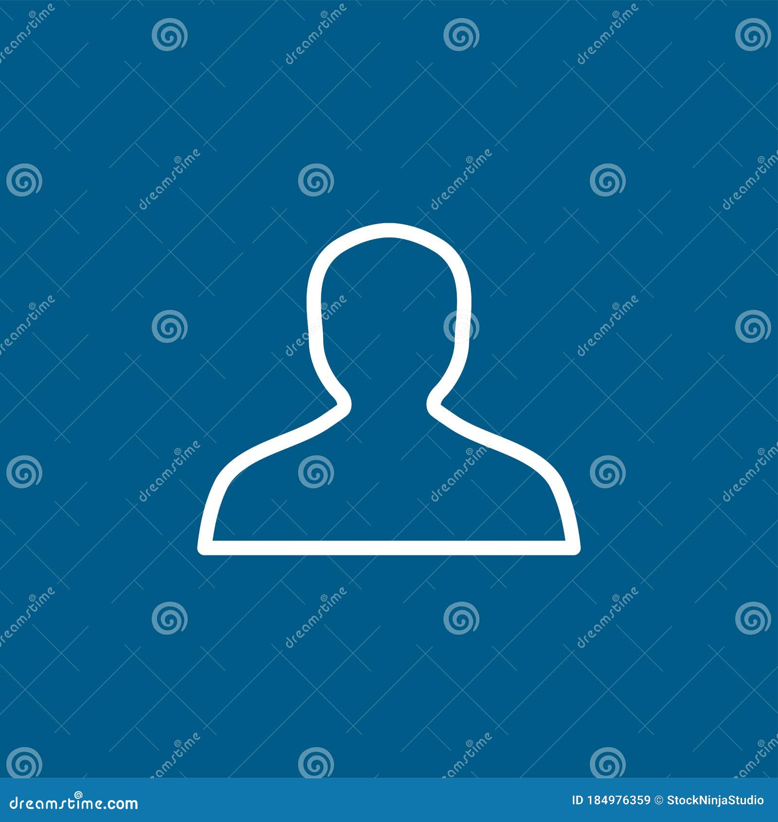 Avatar Line Icon on Blue Background. Blue Flat Style Vector ...