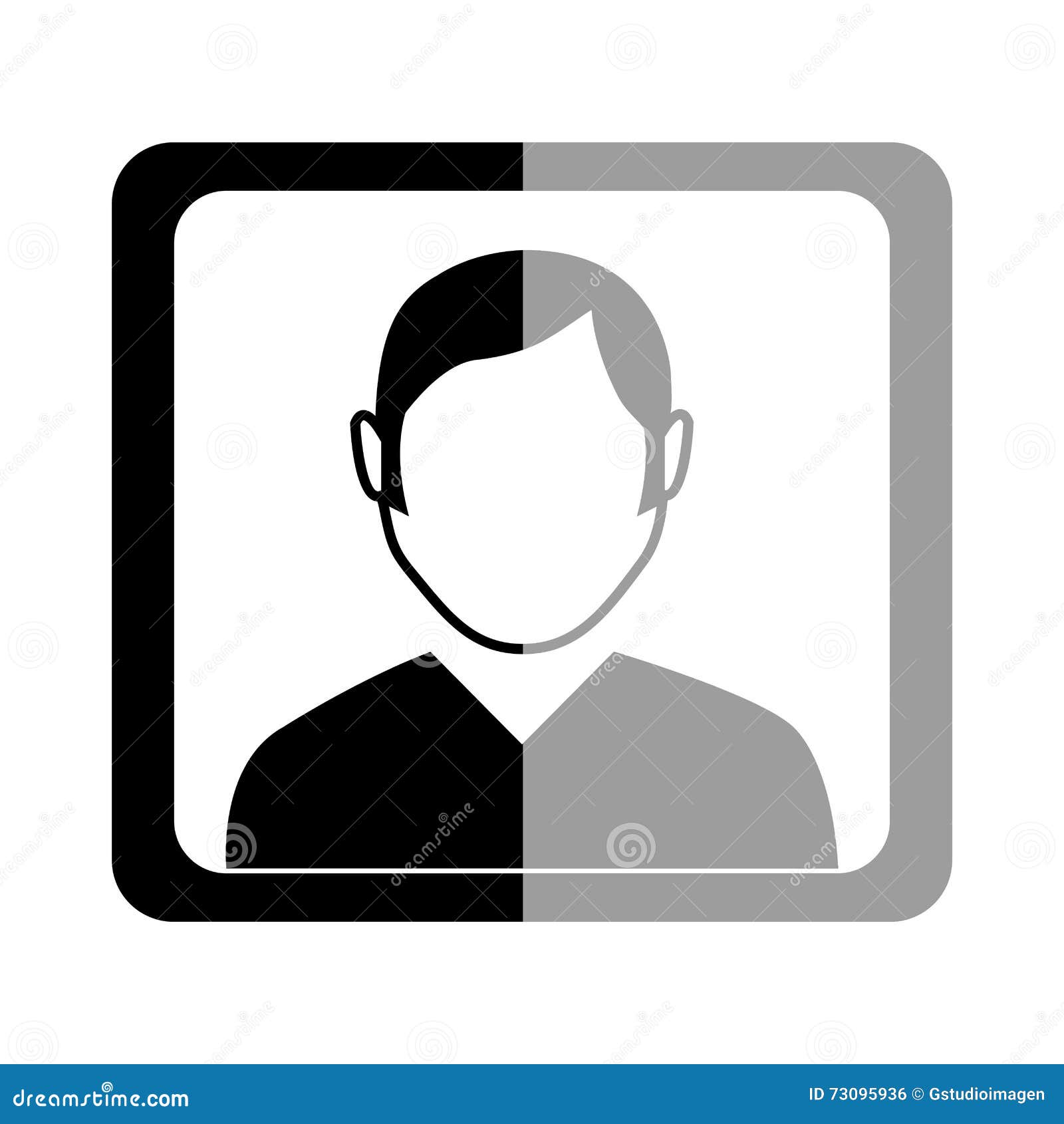 Avatar Man Inside Black and Grey Frame, Graphic Stock Illustration ...