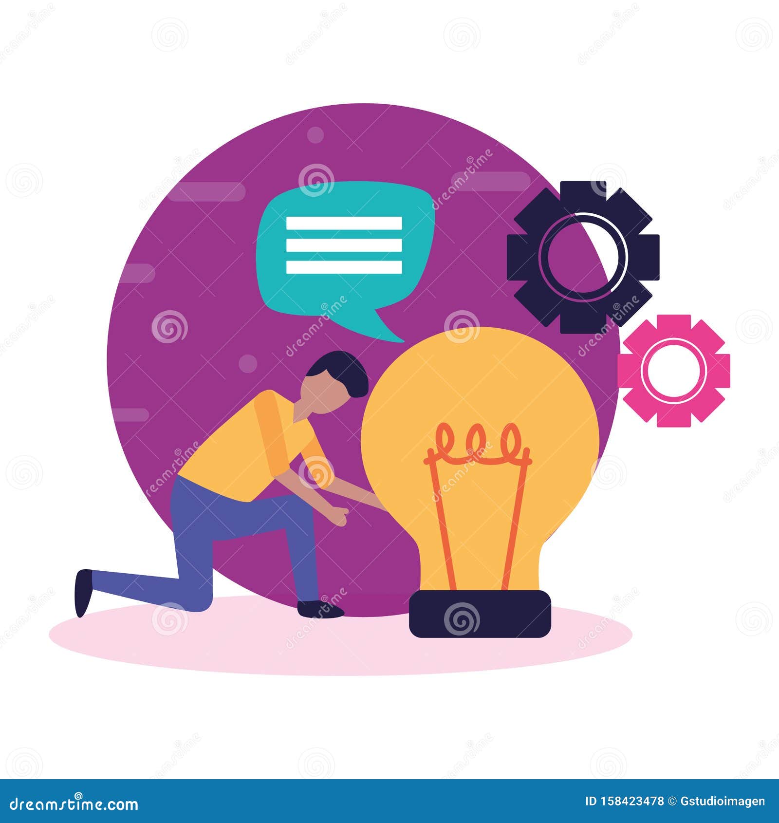 Avatar Man with Teamwork Icon Vector Design Stock Illustration ...