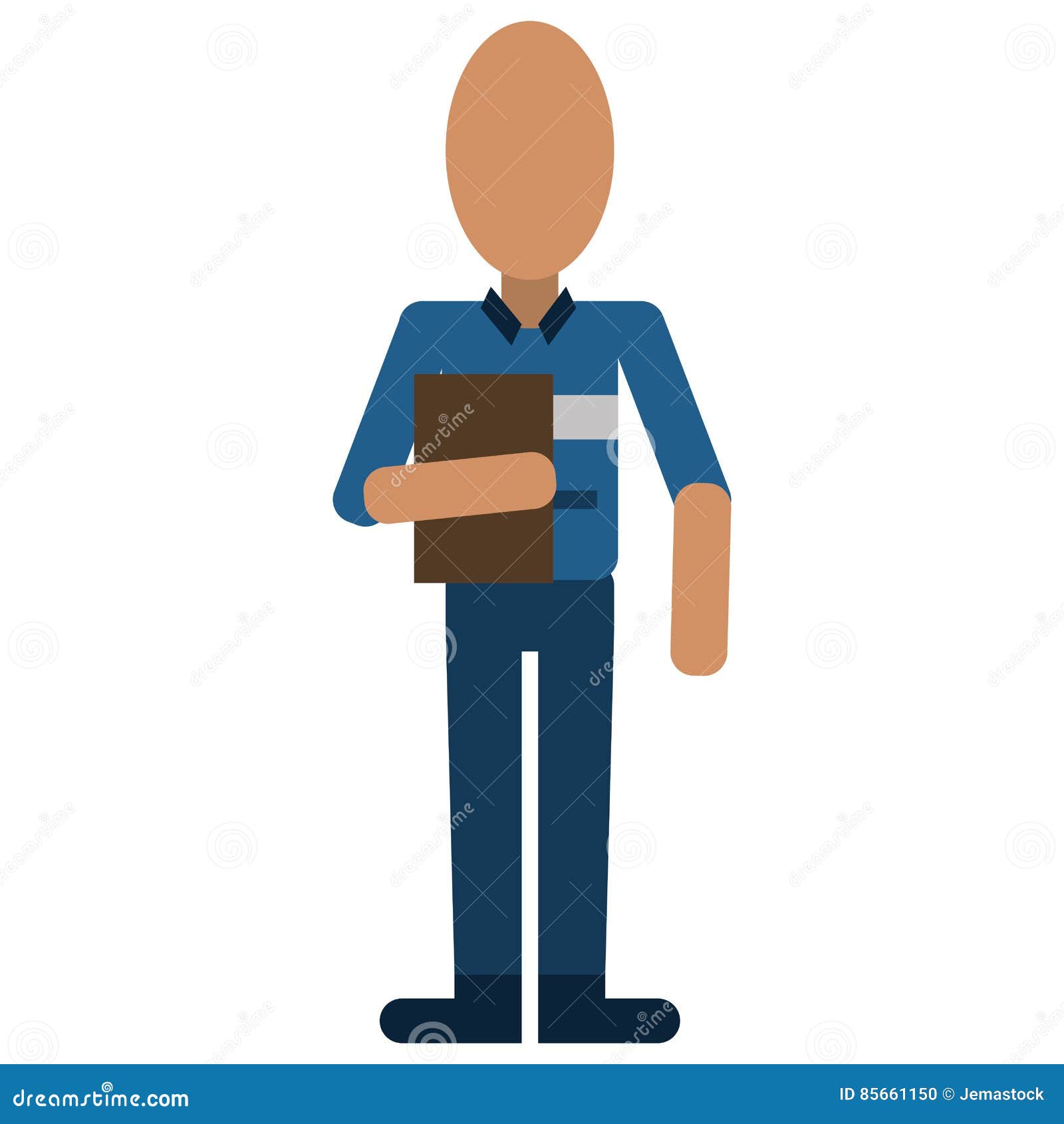 Avatar Man Work Employee with Clipboard Stock Vector - Illustration of ...
