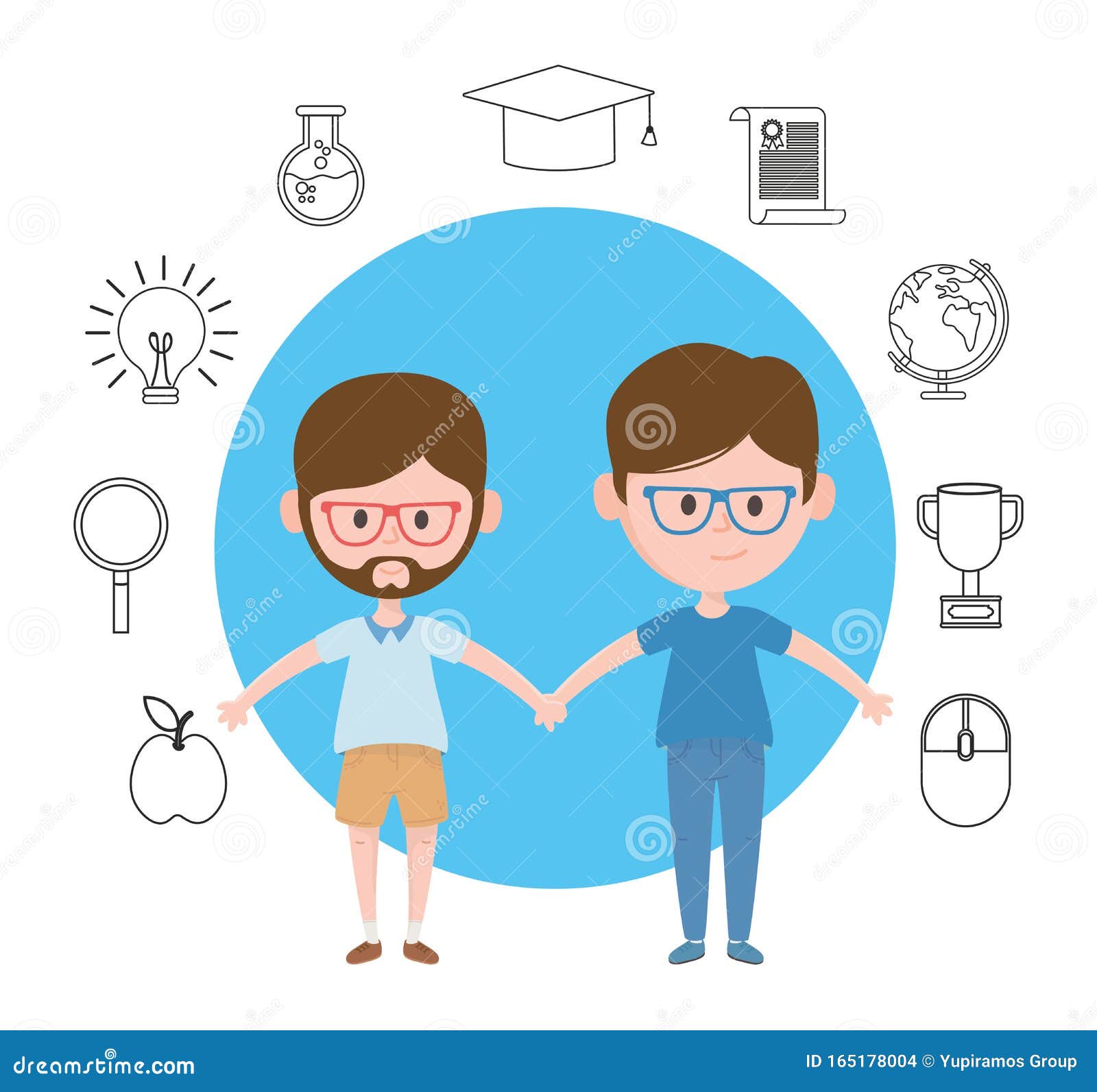 Avatar Men and Learning Online Concept Vector Design Stock Vector ...