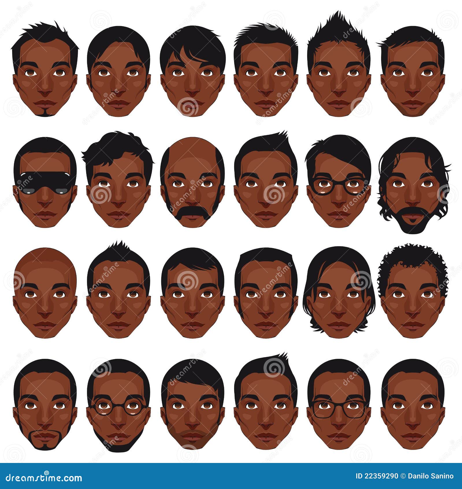 Avatar, men s portraits stock vector. Illustration of face - 22359290