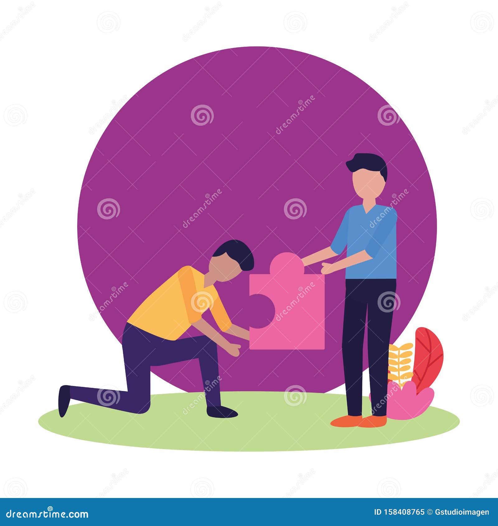 Avatar Men with Teamwork Icon Vector Design Stock Illustration ...