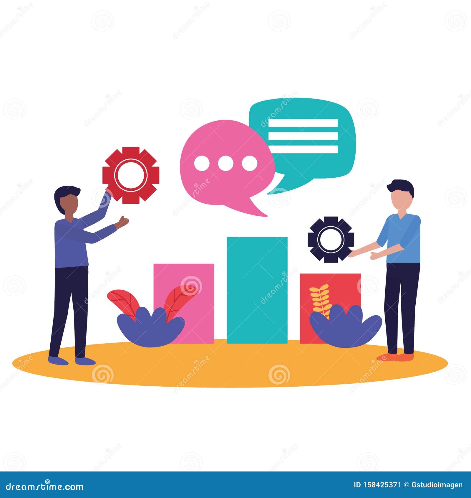 Avatar Men with Teamwork Icon Vector Design Stock Illustration ...