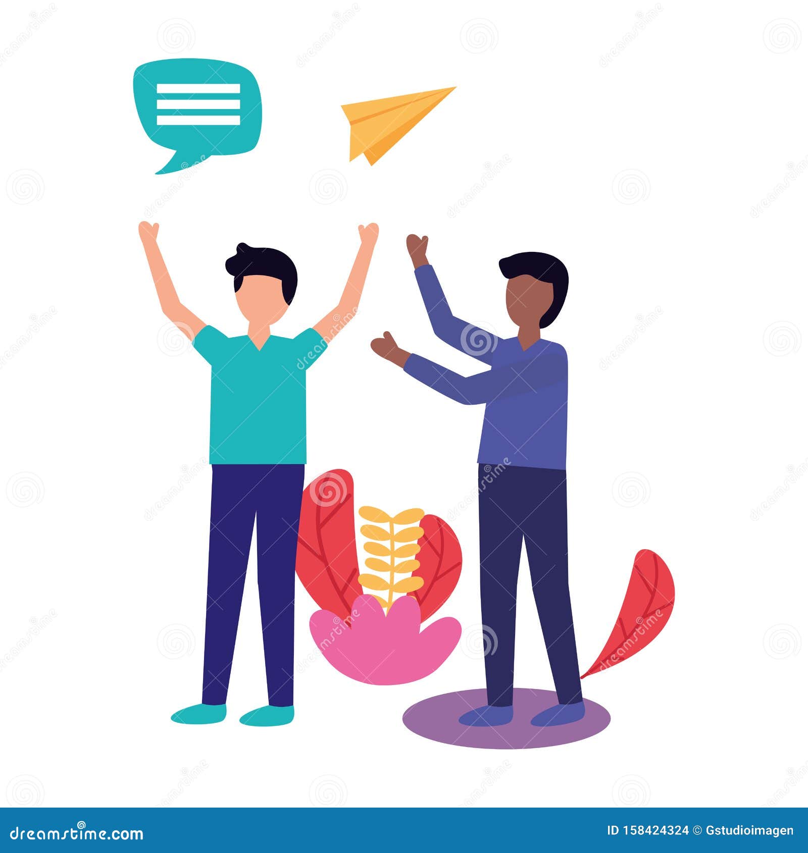 Avatar Men with Teamwork Icon Vector Design Stock Illustration ...