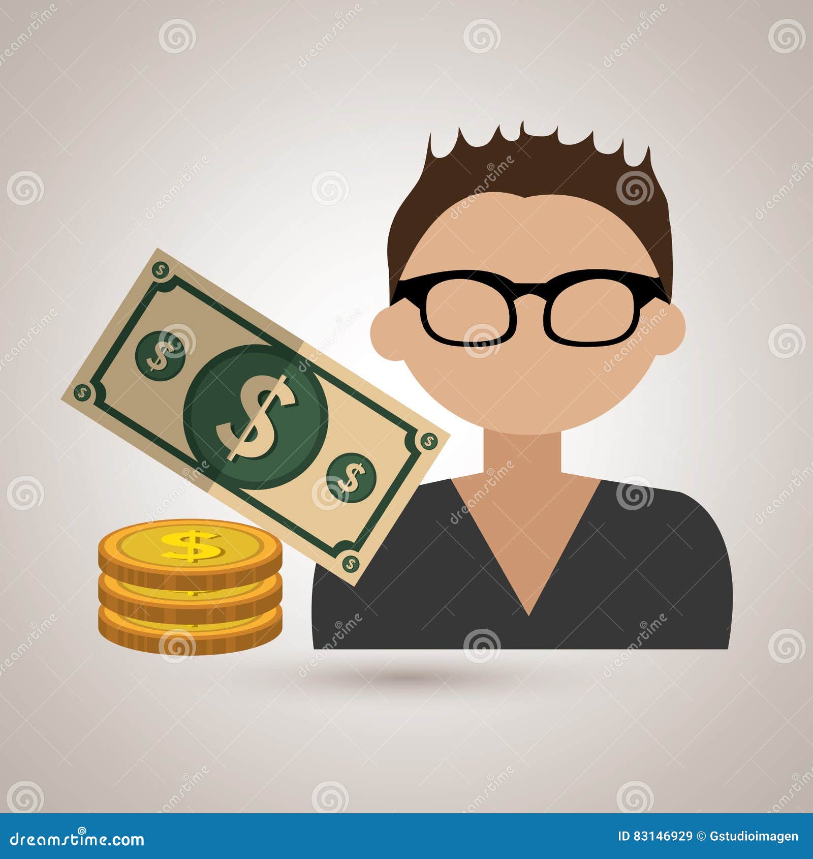 Avatar money bill coin stock illustration. Illustration of coin - 83146929