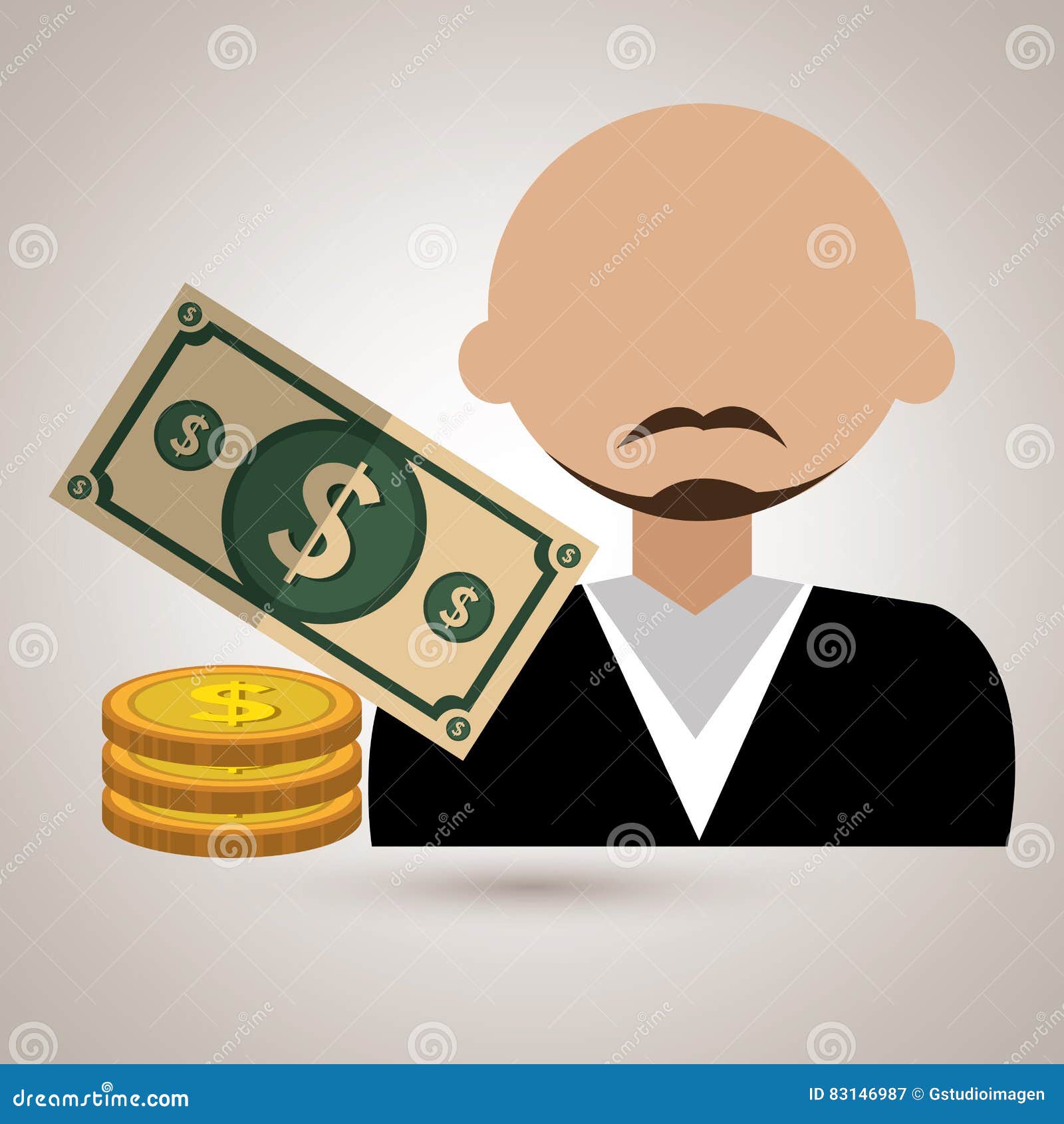 Avatar money bill coin stock illustration. Illustration of exchange ...