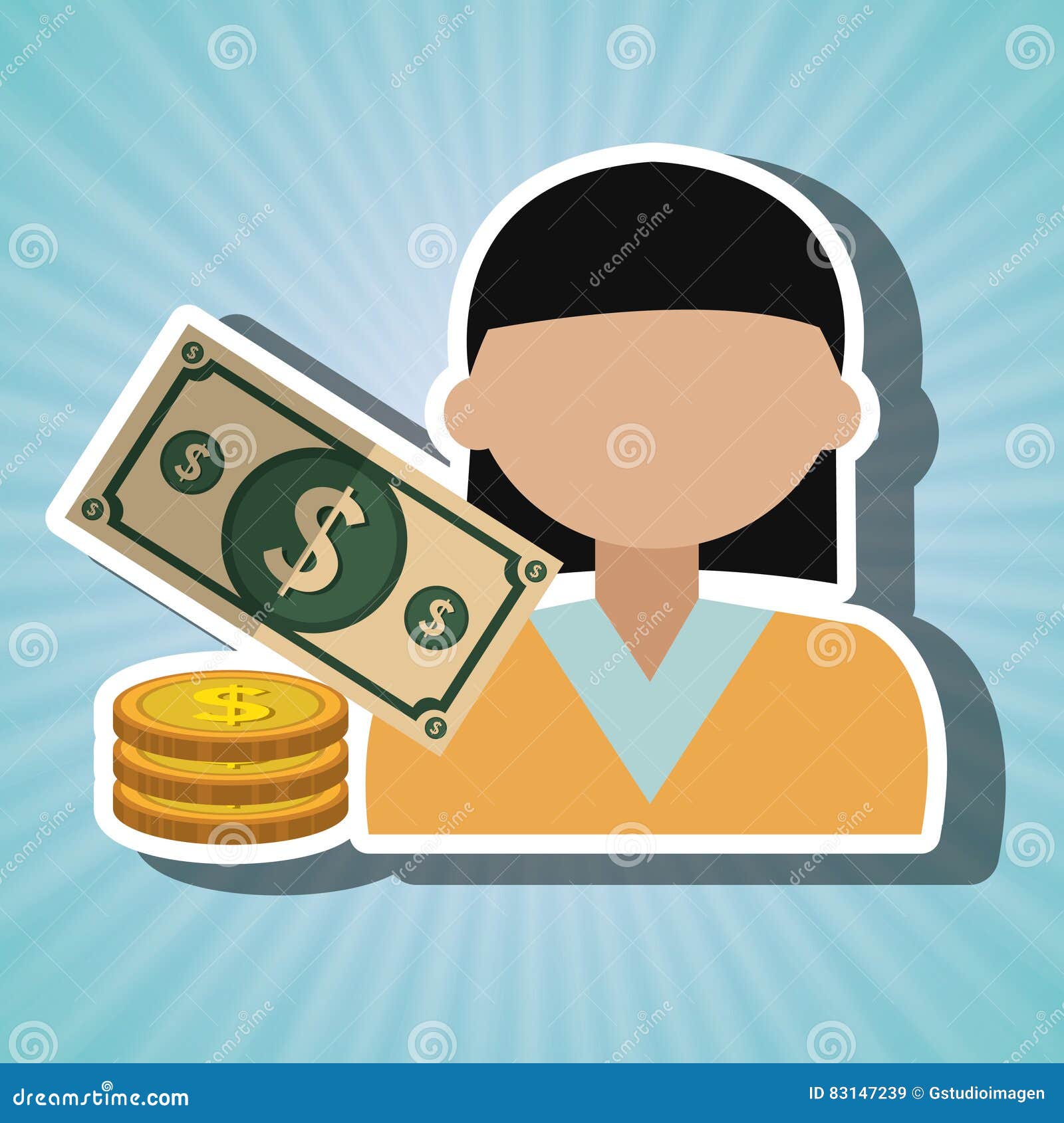 Avatar money bill coin stock illustration. Illustration of fortune ...