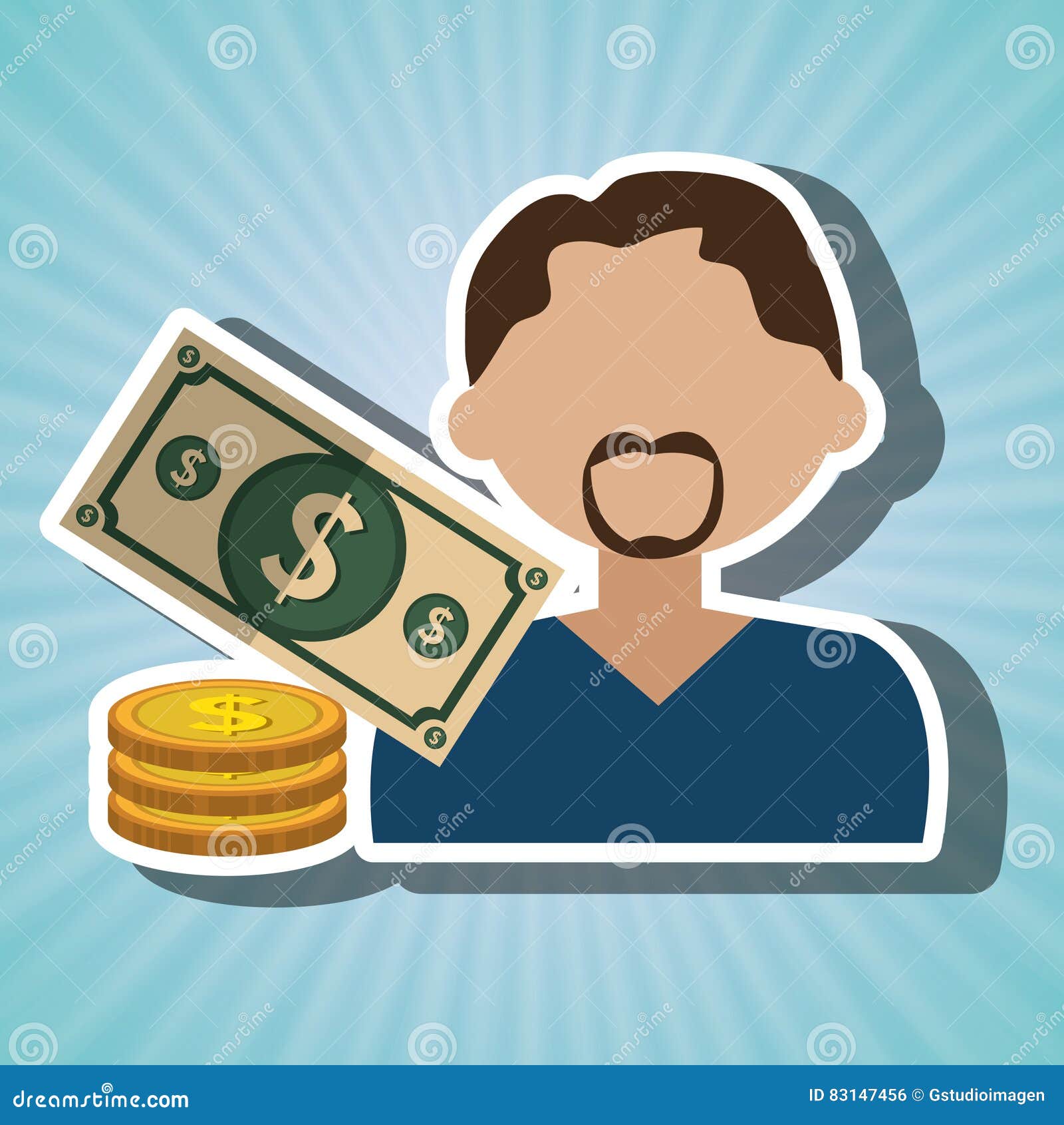 Avatar money bill coin stock illustration. Illustration of coin - 83147456