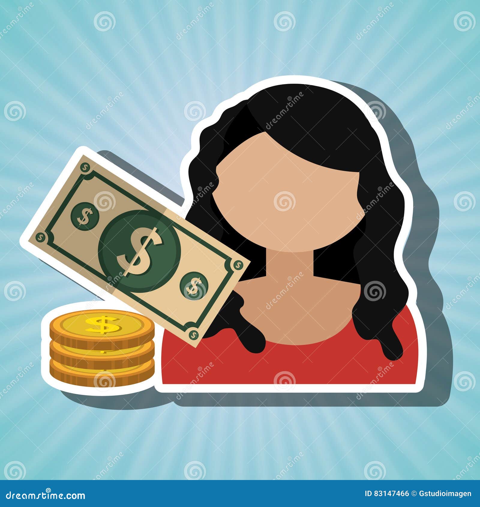 Avatar money bill coin stock illustration. Illustration of abundance ...