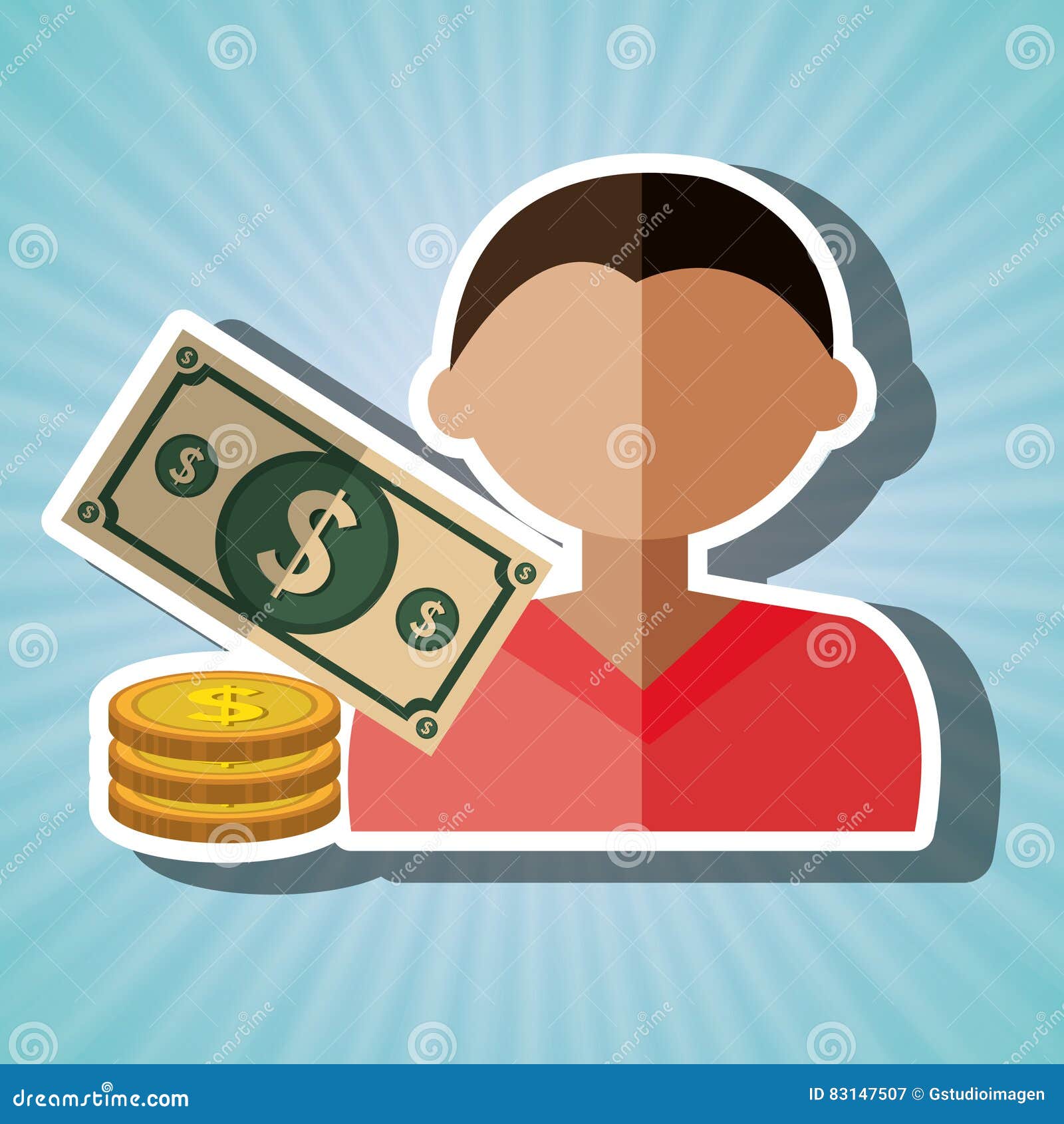 Avatar money bill coin stock illustration. Illustration of chart - 83147507