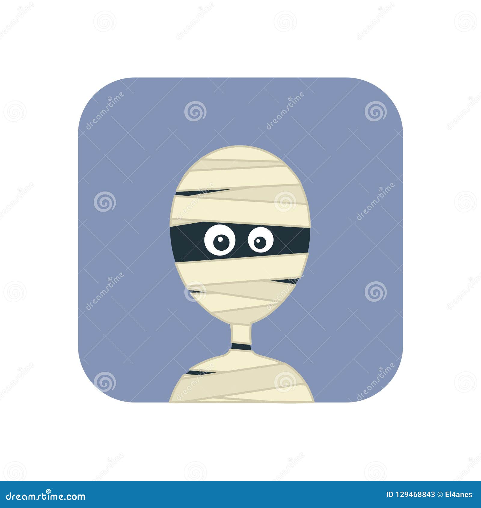 Avatar of a mummy stock vector. Illustration of spooky - 129468843