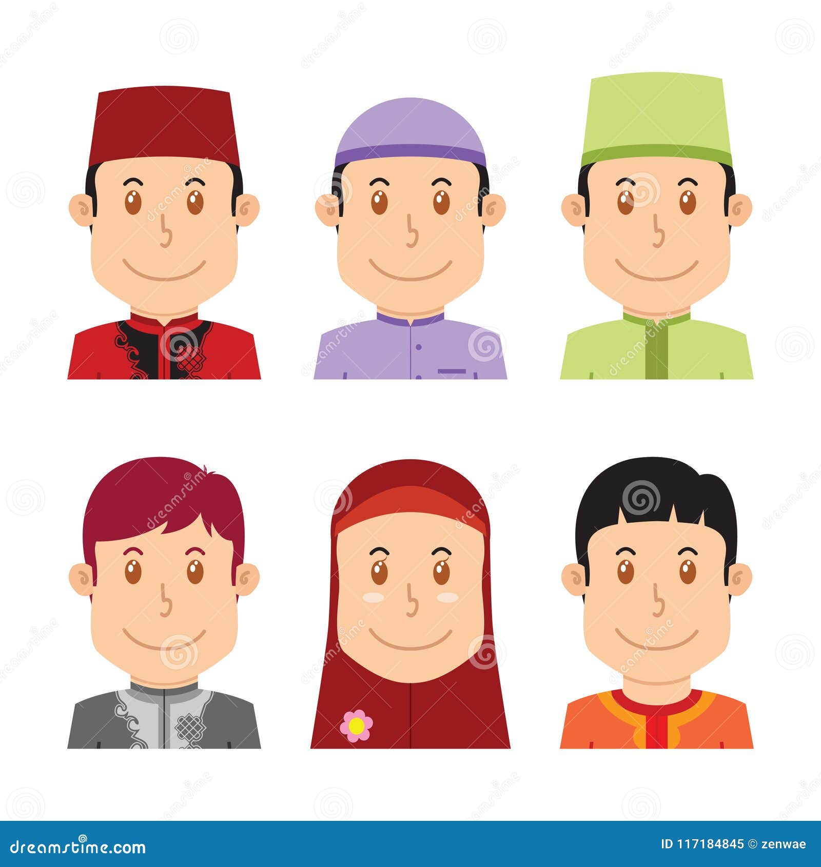 Avatar of Muslim people stock vector. Illustration of face - 117184845