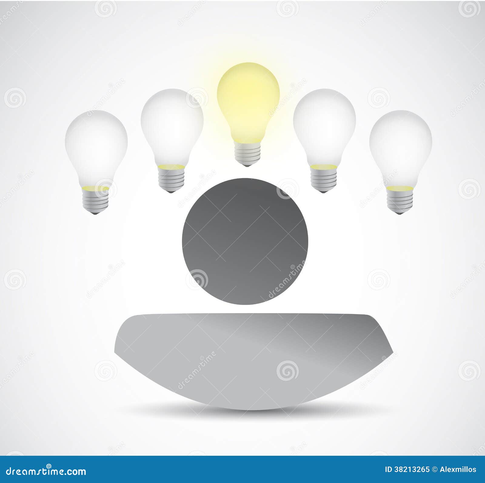 Avatar Over a Light Bulb Illustration Design Stock Illustration ...