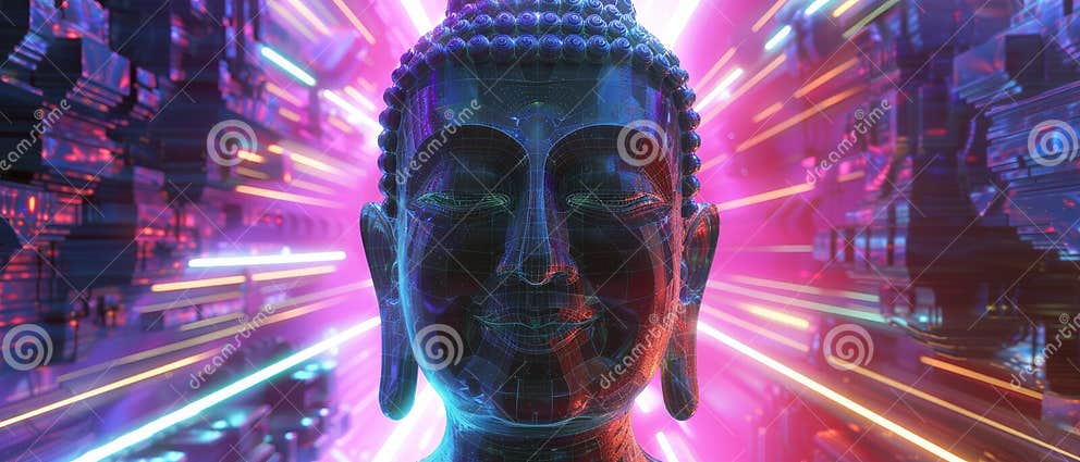 An Avatar of Peace in a Neon Cyberscape Balancing the Binary with ...