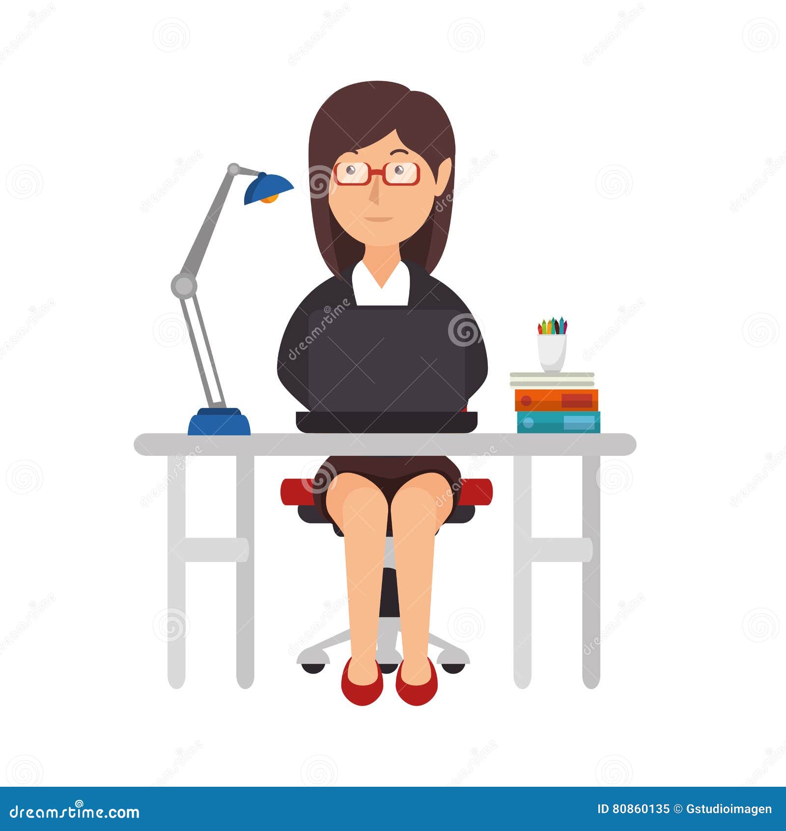 Avatar person working icon stock vector. Illustration of vector - 80860135