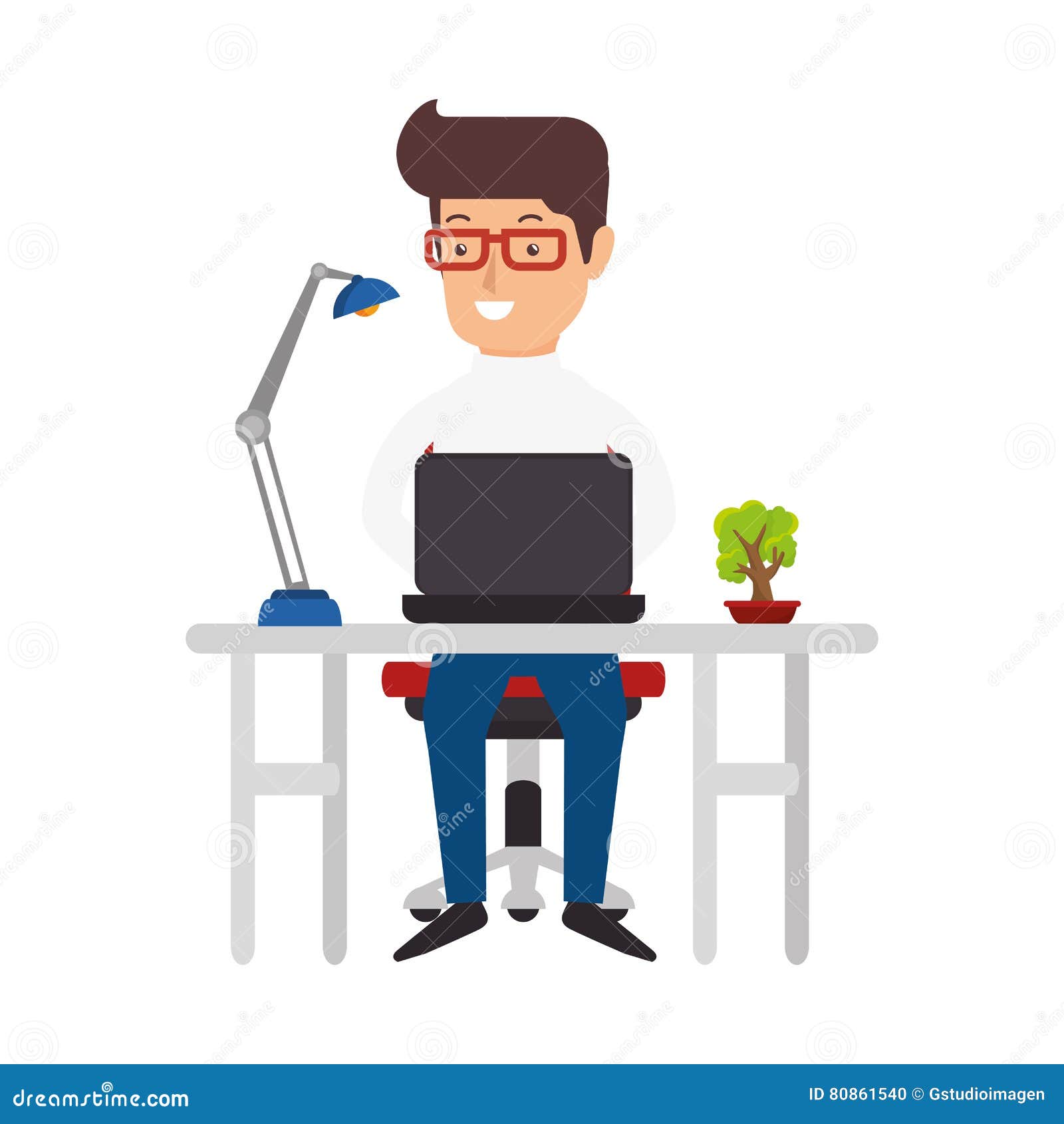 Avatar person working icon stock vector. Illustration of employee ...