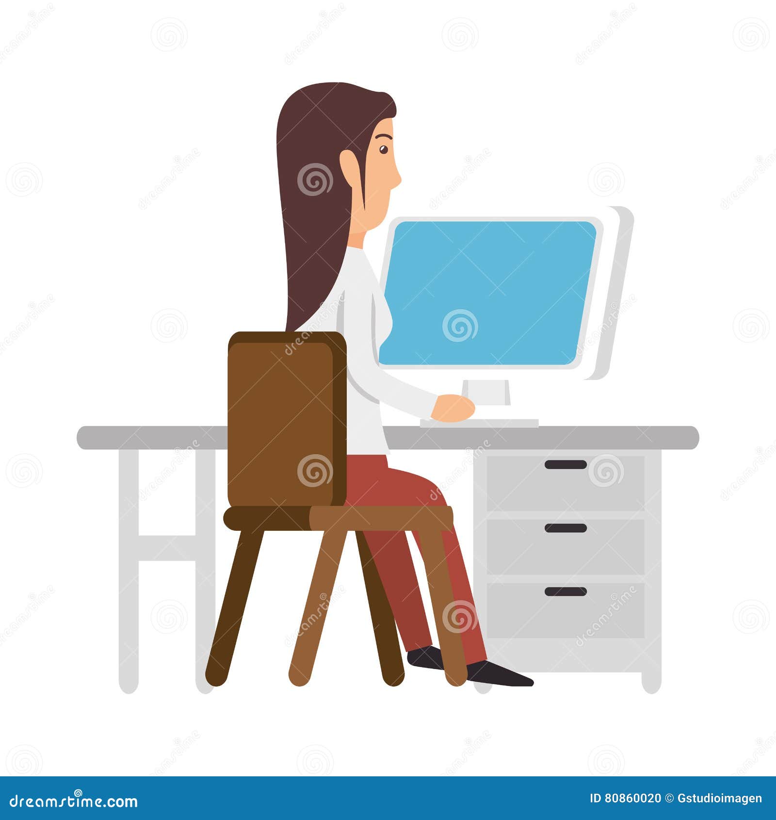 Avatar Persoons Werkend Pictogram Vector Illustratie - Illustration of ...