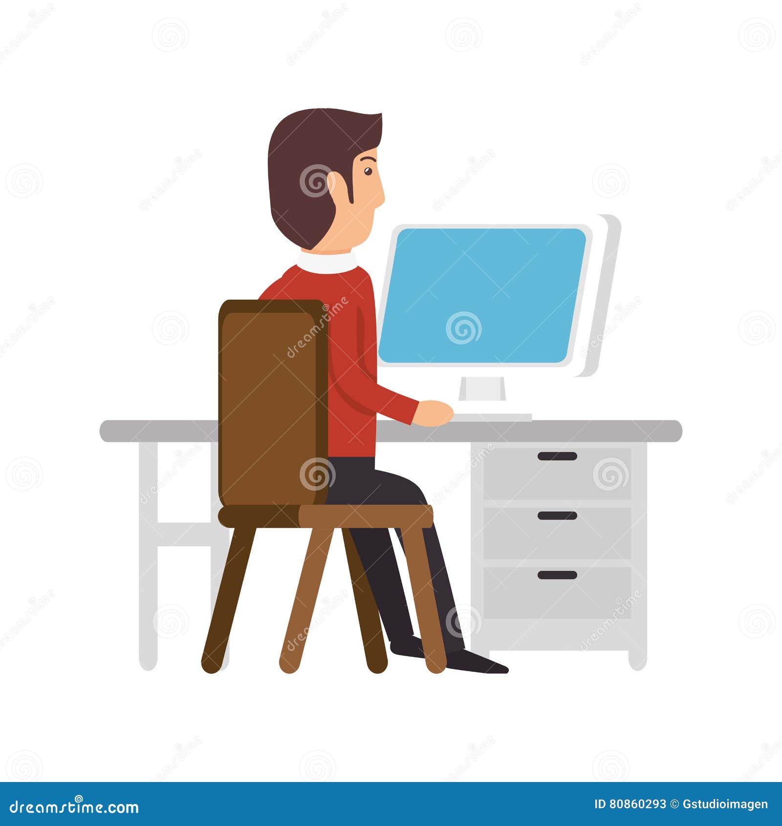 Avatar Persoons Werkend Pictogram Vector Illustratie - Illustration of ...