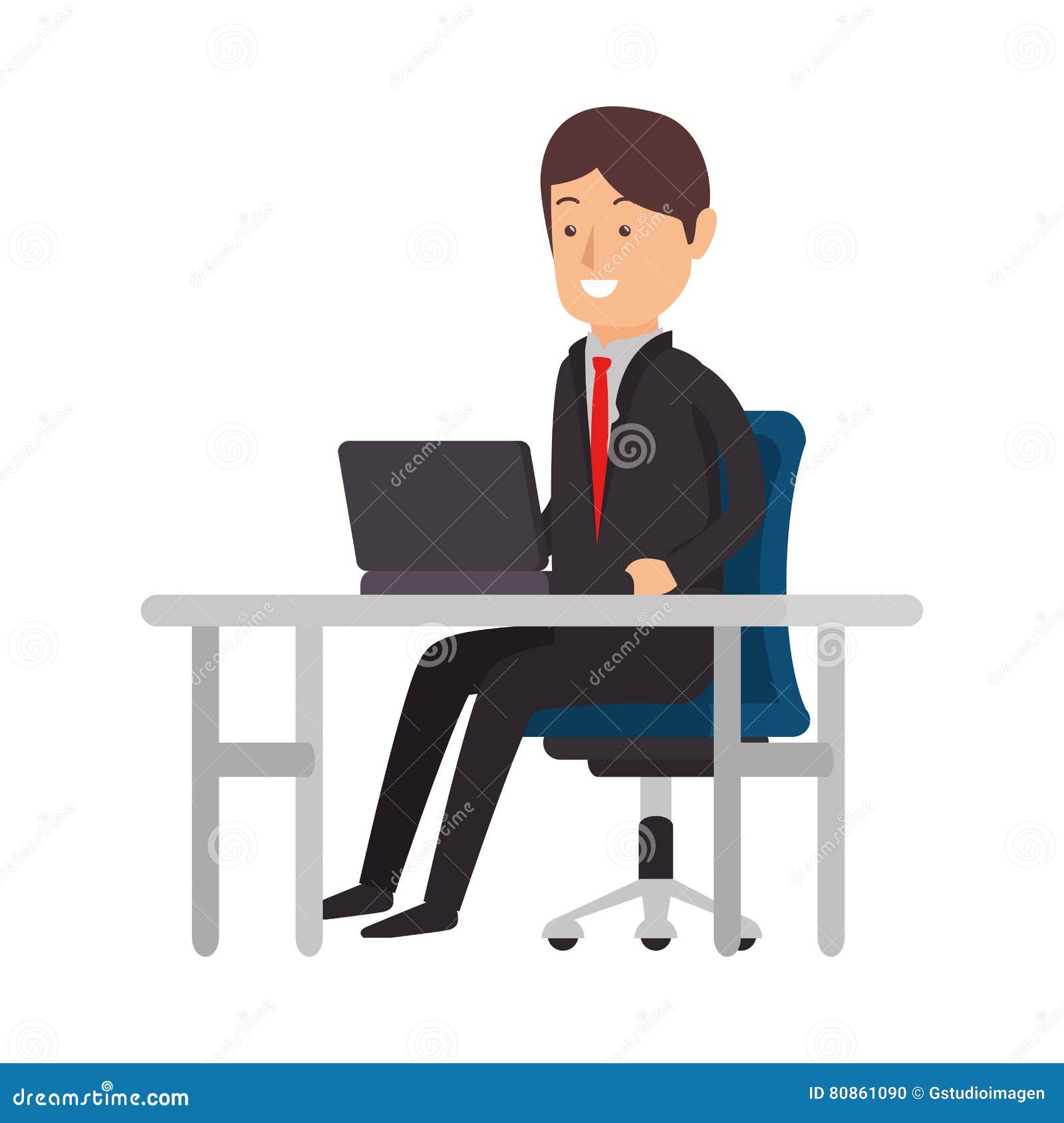 Avatar Persoons Werkend Pictogram Vector Illustratie - Illustration of ...