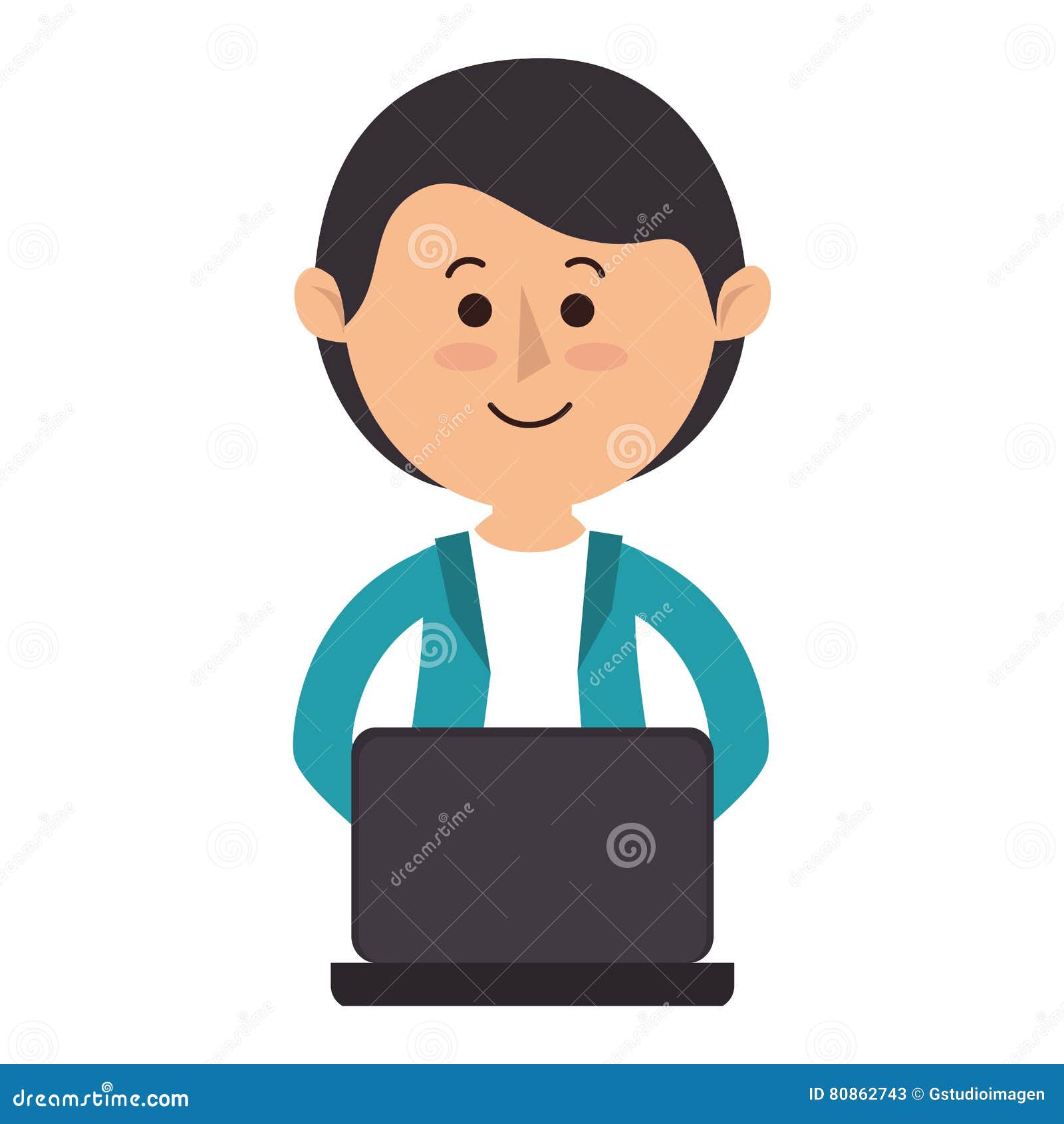 Avatar Persoons Werkend Pictogram Vector Illustratie - Illustration of ...