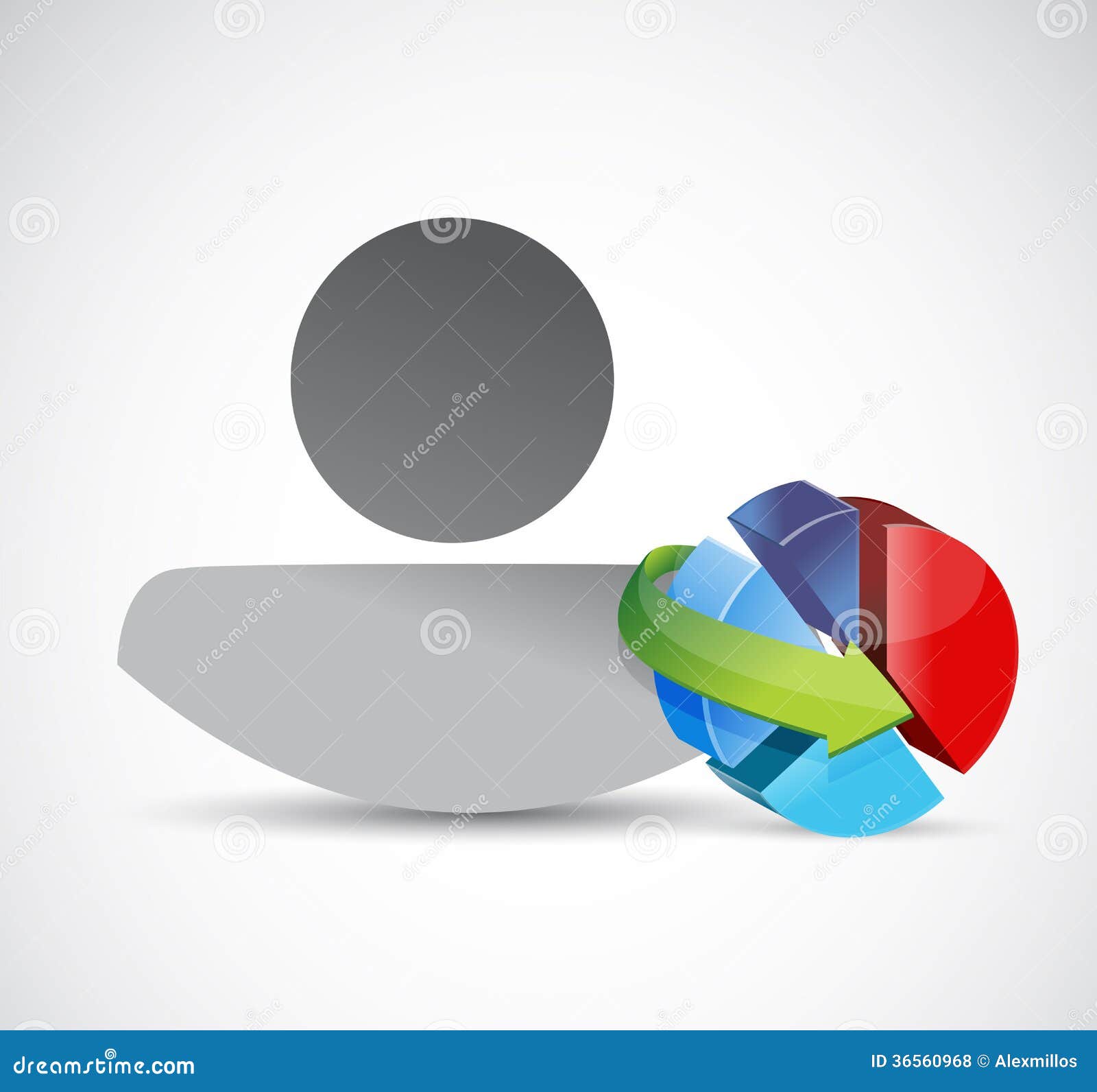 Avatar and Pie Chart Illustration Design Stock Illustration ...