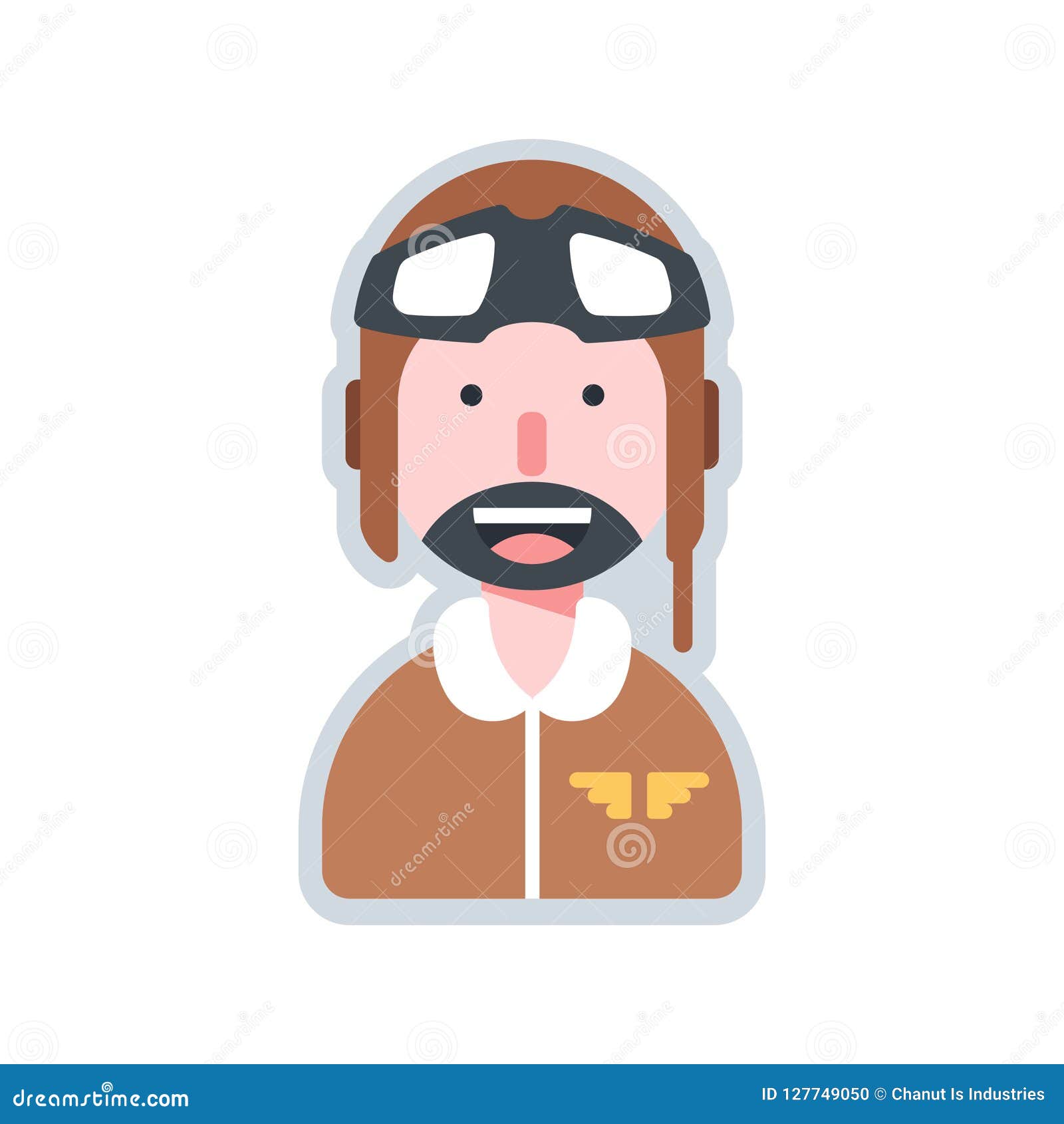 Avatar Pilot Flat Illustration Stock Vector - Illustration of avatar ...
