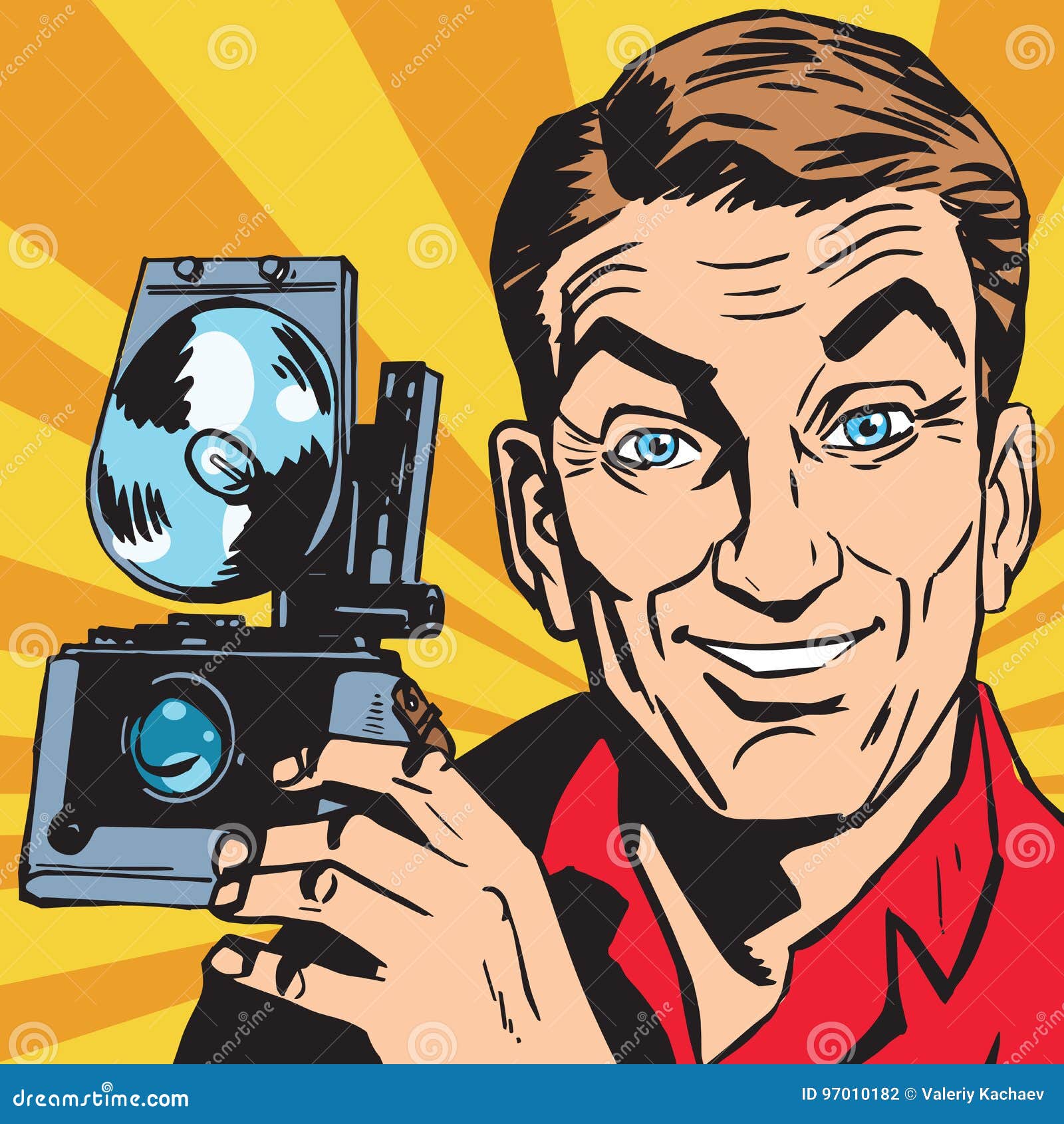 Avatar Portrait Of A Male Face With Frizzy, Curly Hair And A Mustache ...