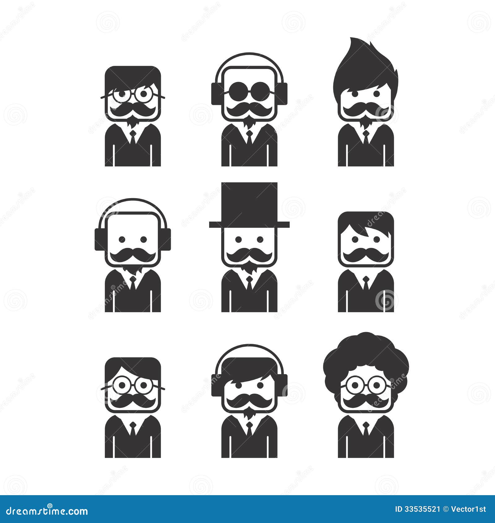 Avatar Portrait Mustache Guy Stock Vector - Illustration of avatar ...