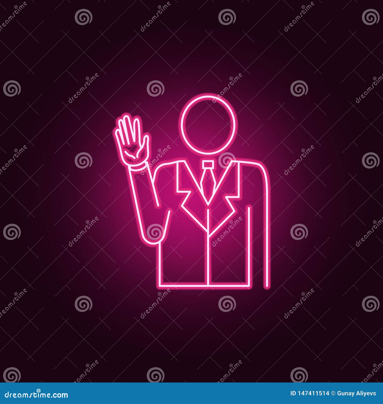 Avatar of the President Neon Icon. Elements of Election Set Stock ...