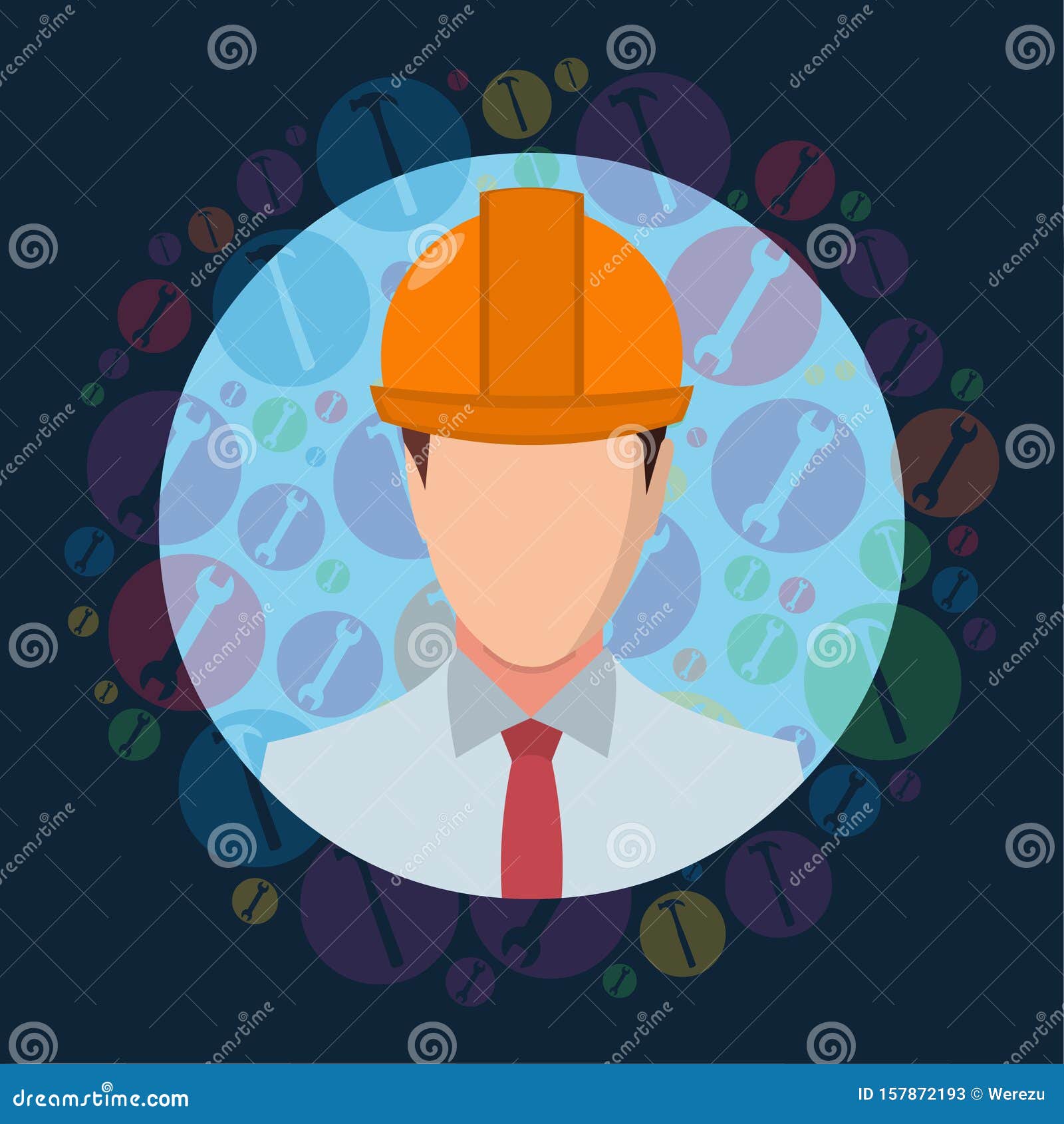 Avatar Professional Man Engineer Vector Illustration Stock Illustration ...