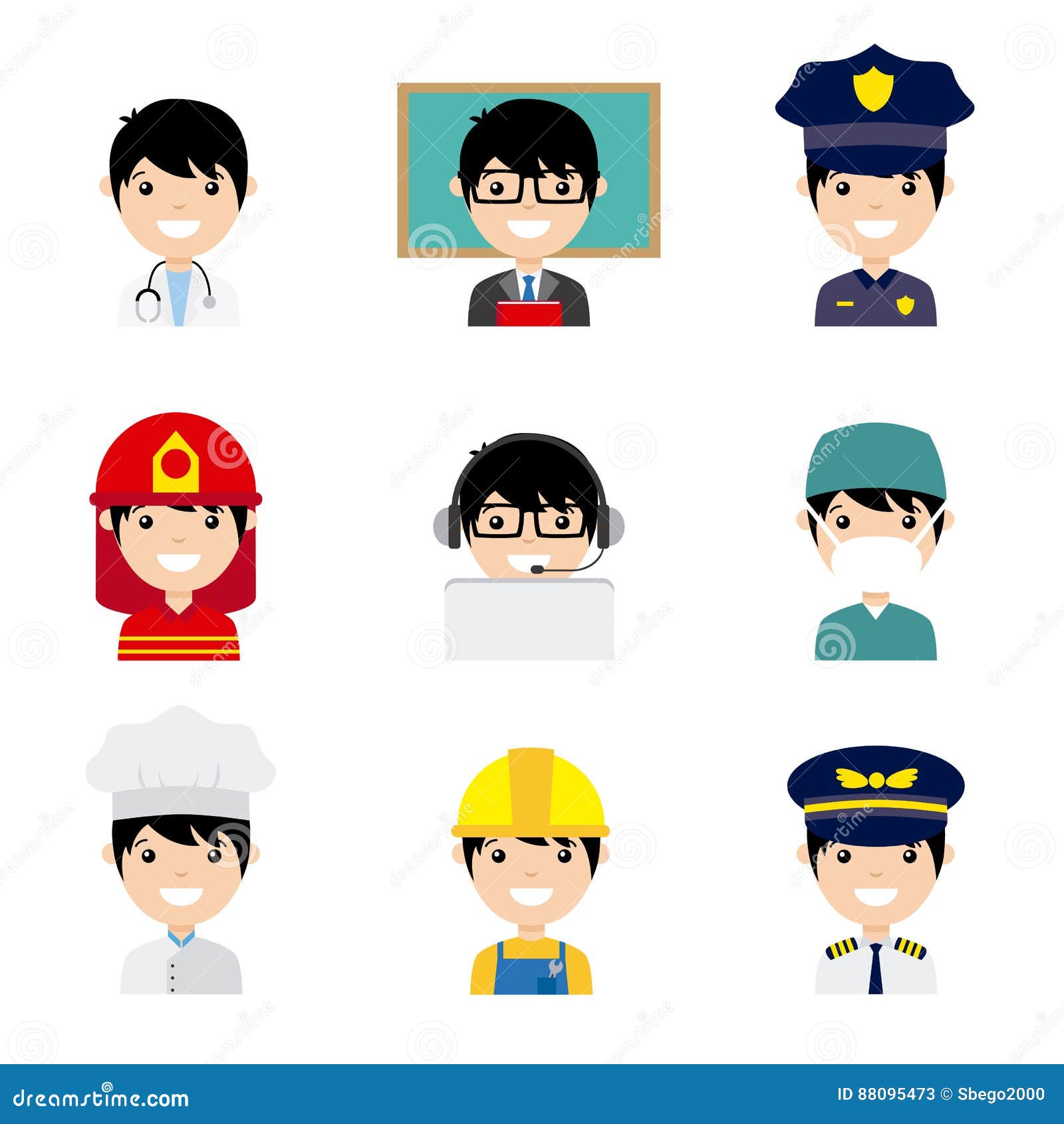 Avatar Professions Cartoon Vector | CartoonDealer.com #88095401