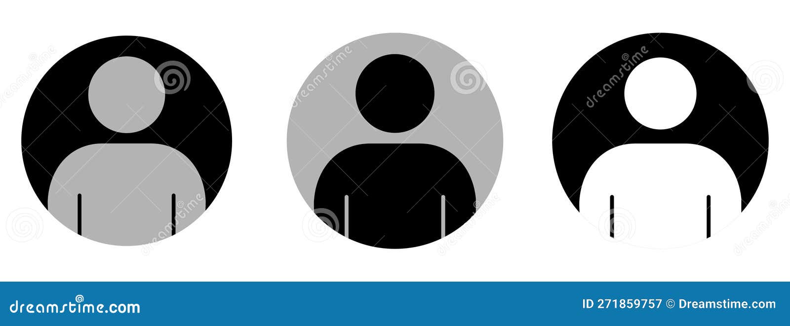 Avatar Profile Icon Set, Social Media User Circle Shape Symbol Stock ...
