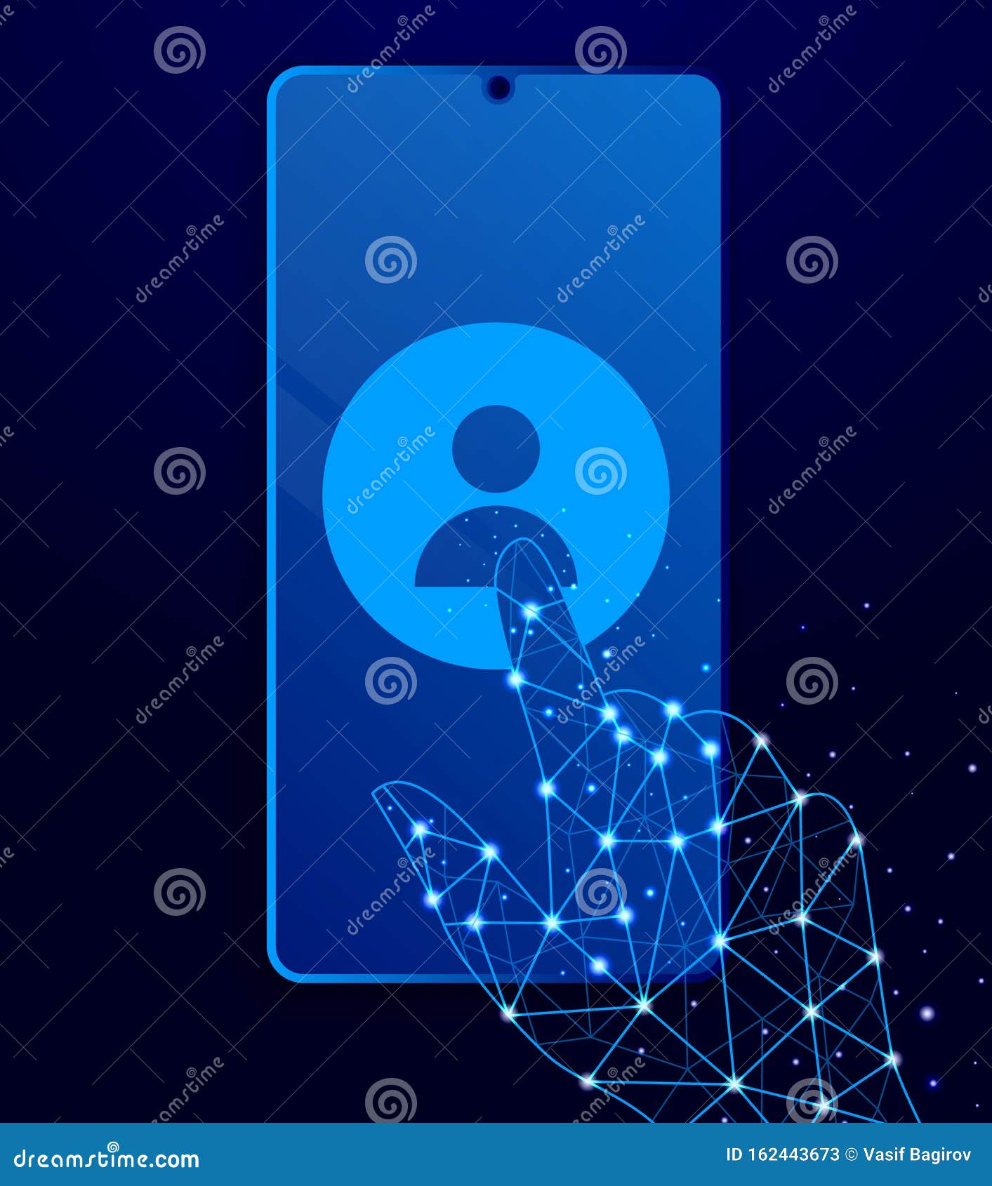 Avatar, Profile Touch Phone. Polygon Style Touch Phone Vector ...