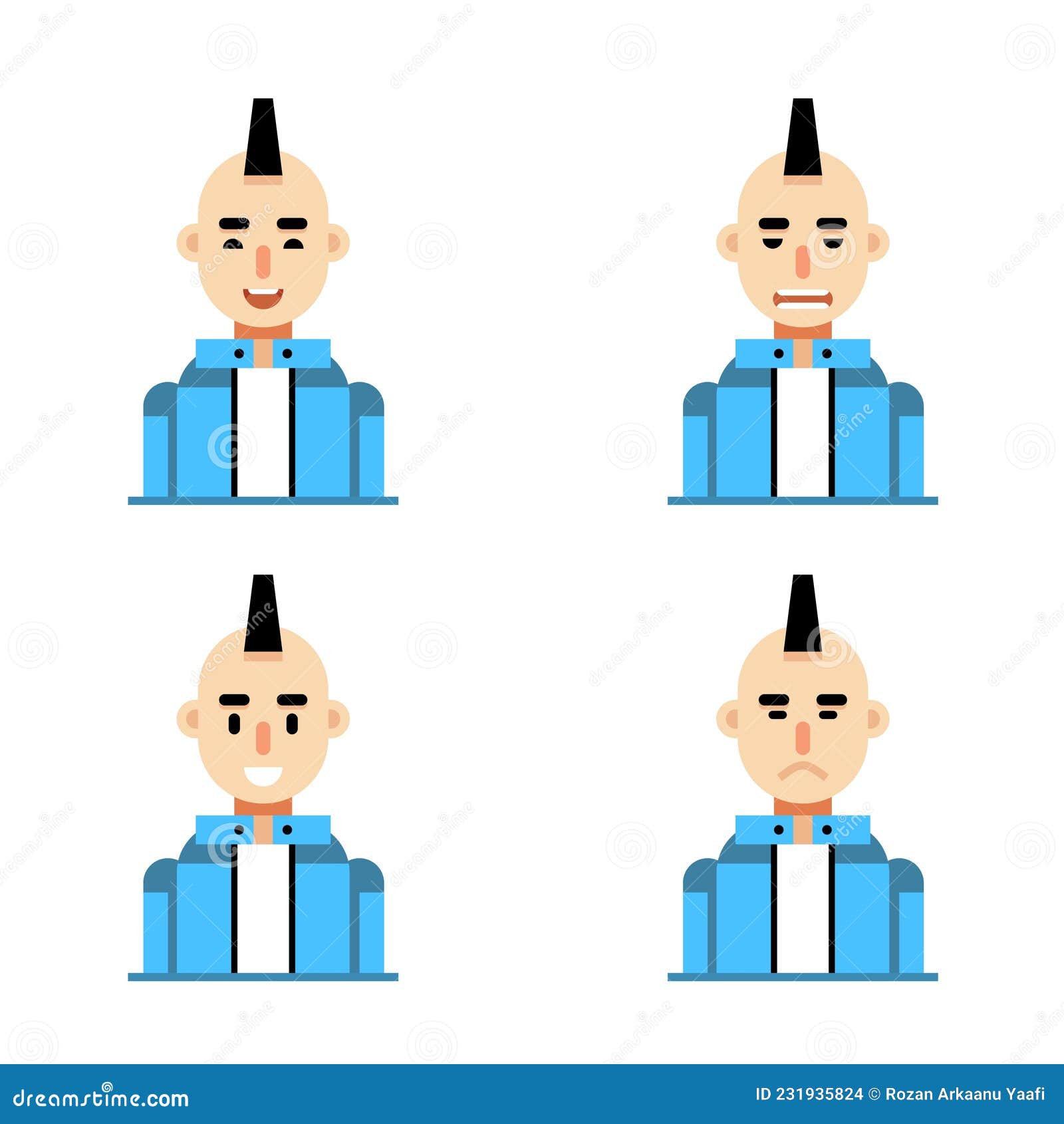 Avatar Punk Character stock vector. Illustration of rocker - 231935824