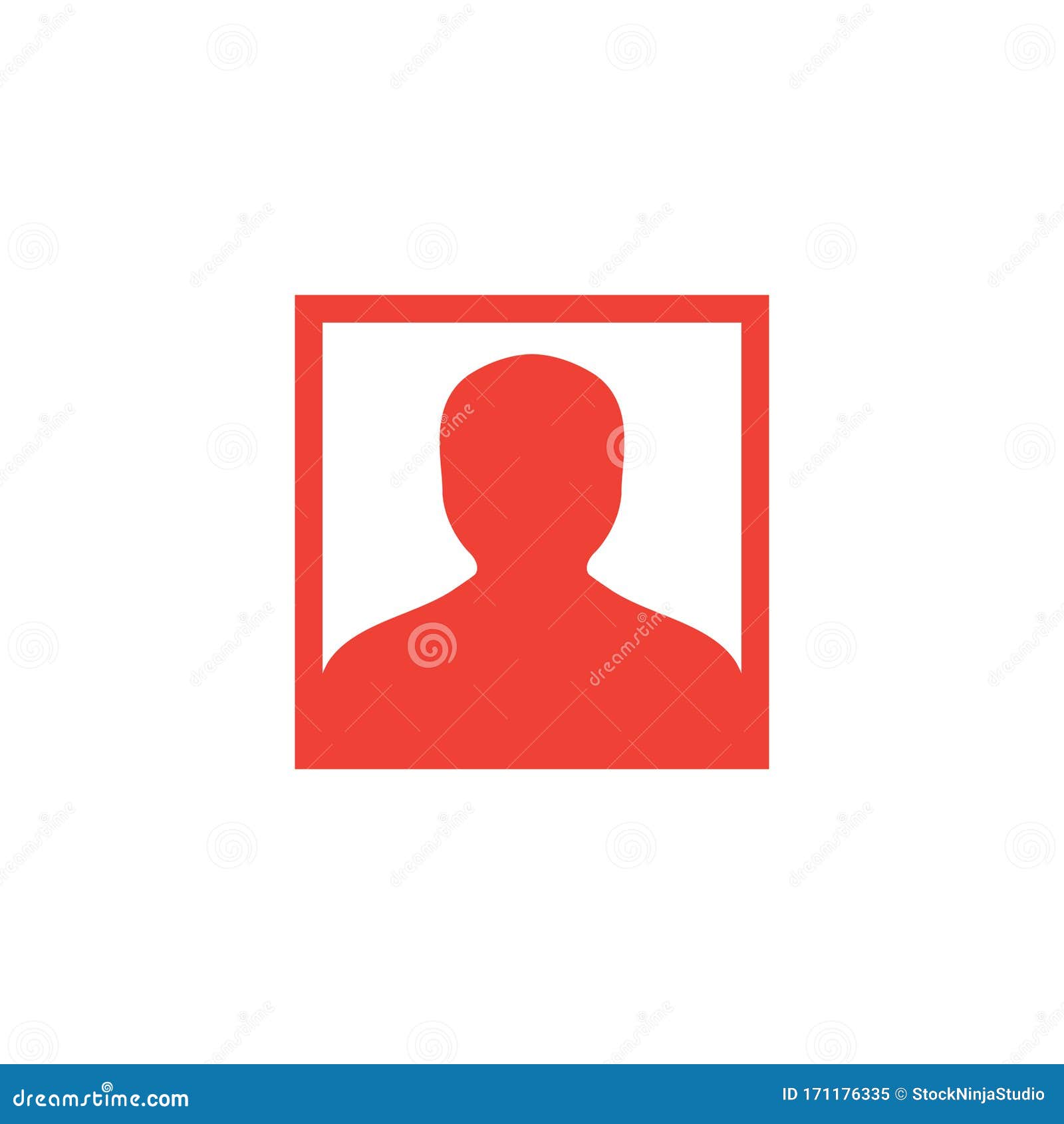 Avatar Red Icon on White Background. Red Flat Style Vector Illustration ...