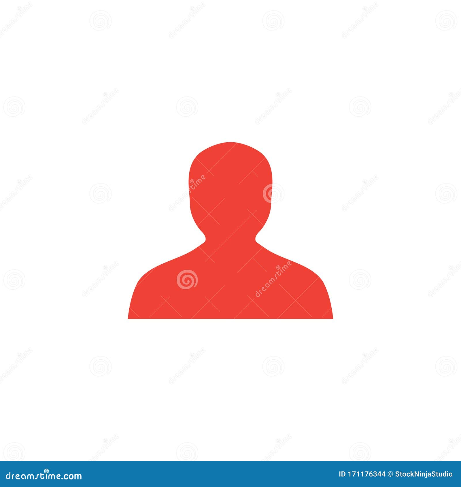 Avatar Red Icon on White Background. Red Flat Style Vector Illustration ...