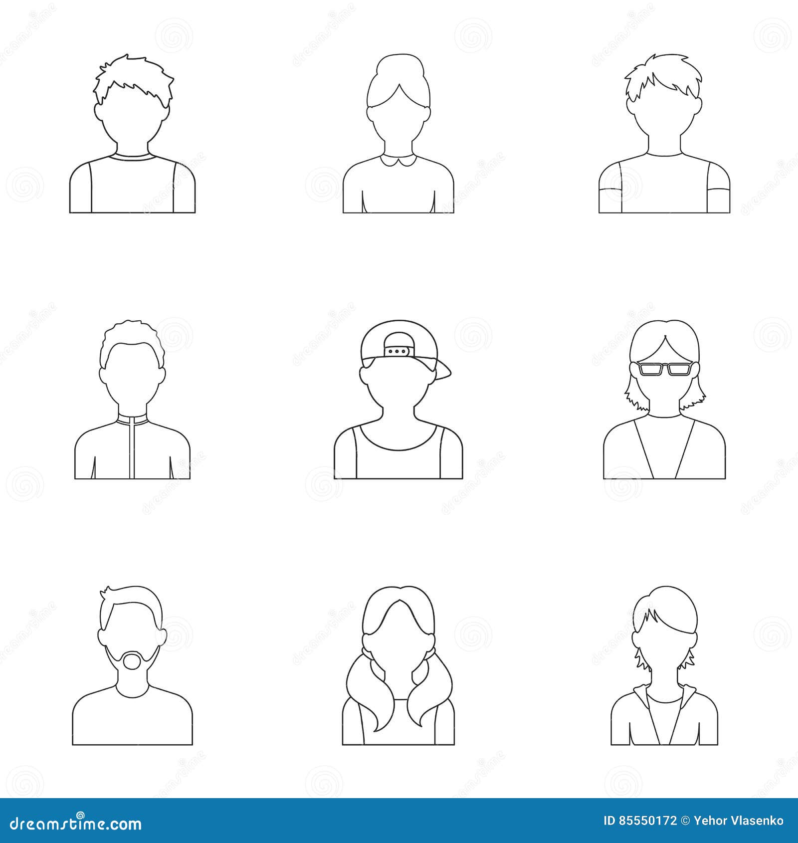 Avatar Set Icons in Outline Style. Big Collection of Avatar ... Avatar Set Icons in Outline Style. Big Collection of Avatar ...