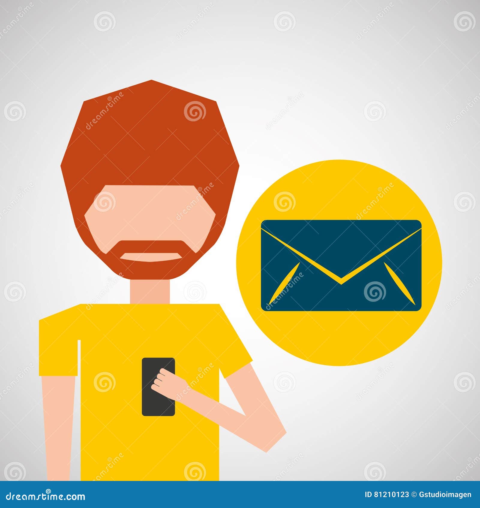 Avatar Smartphone Email Social Media Stock Vector - Illustration of ...