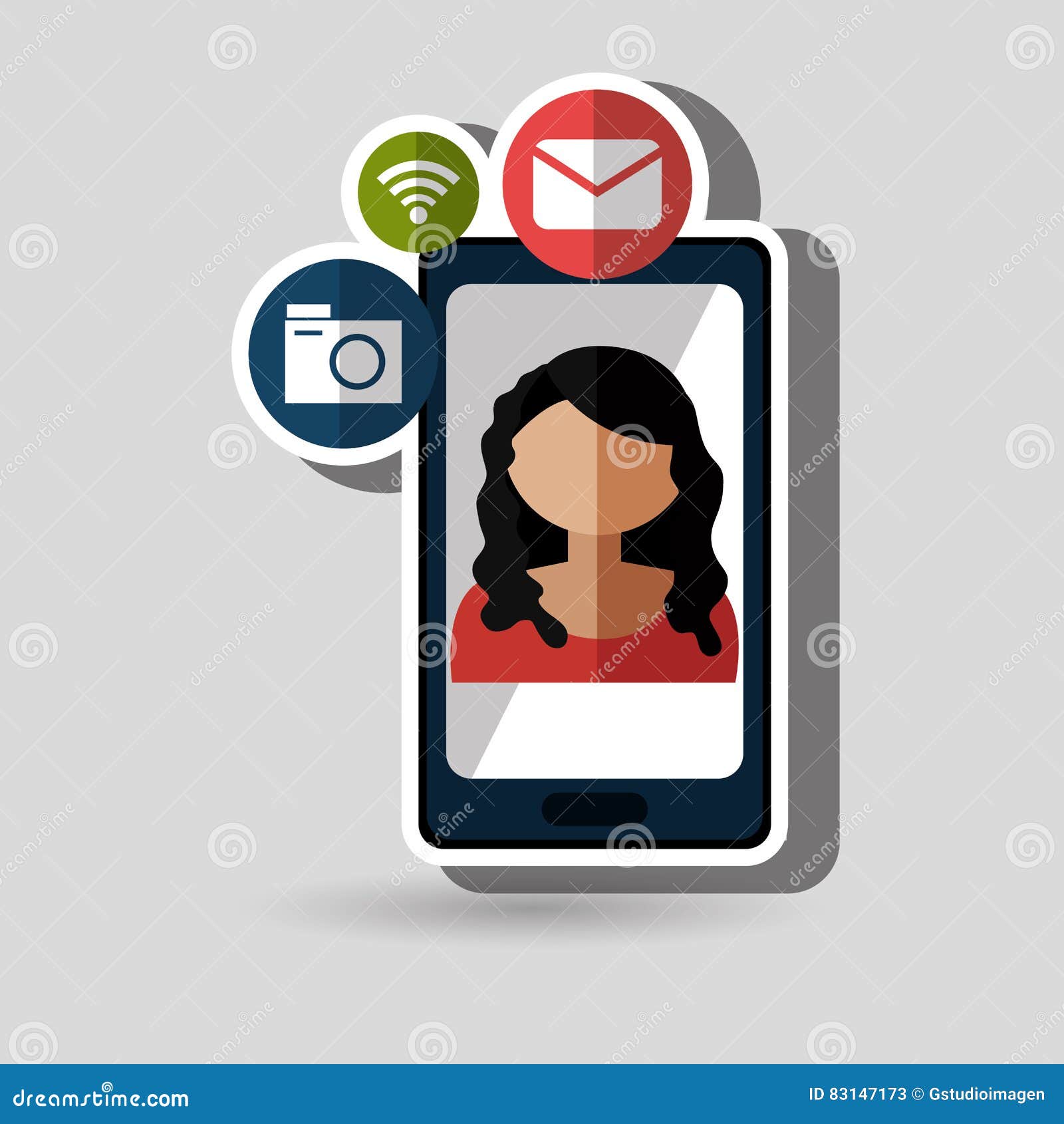 Avatar smartphone play stock illustration. Illustration of email - 83147173