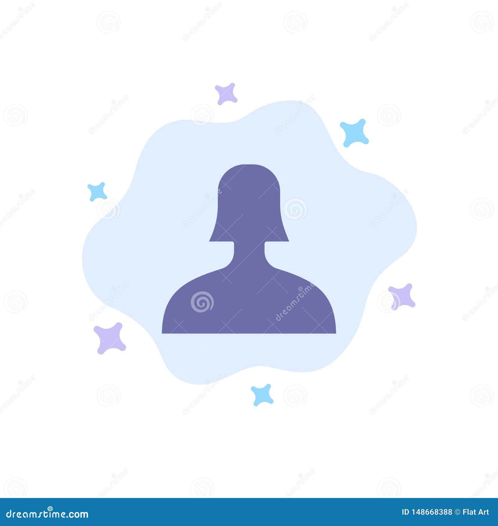 Avatar, Support, Woman Blue Icon on Abstract Cloud Background Stock ...
