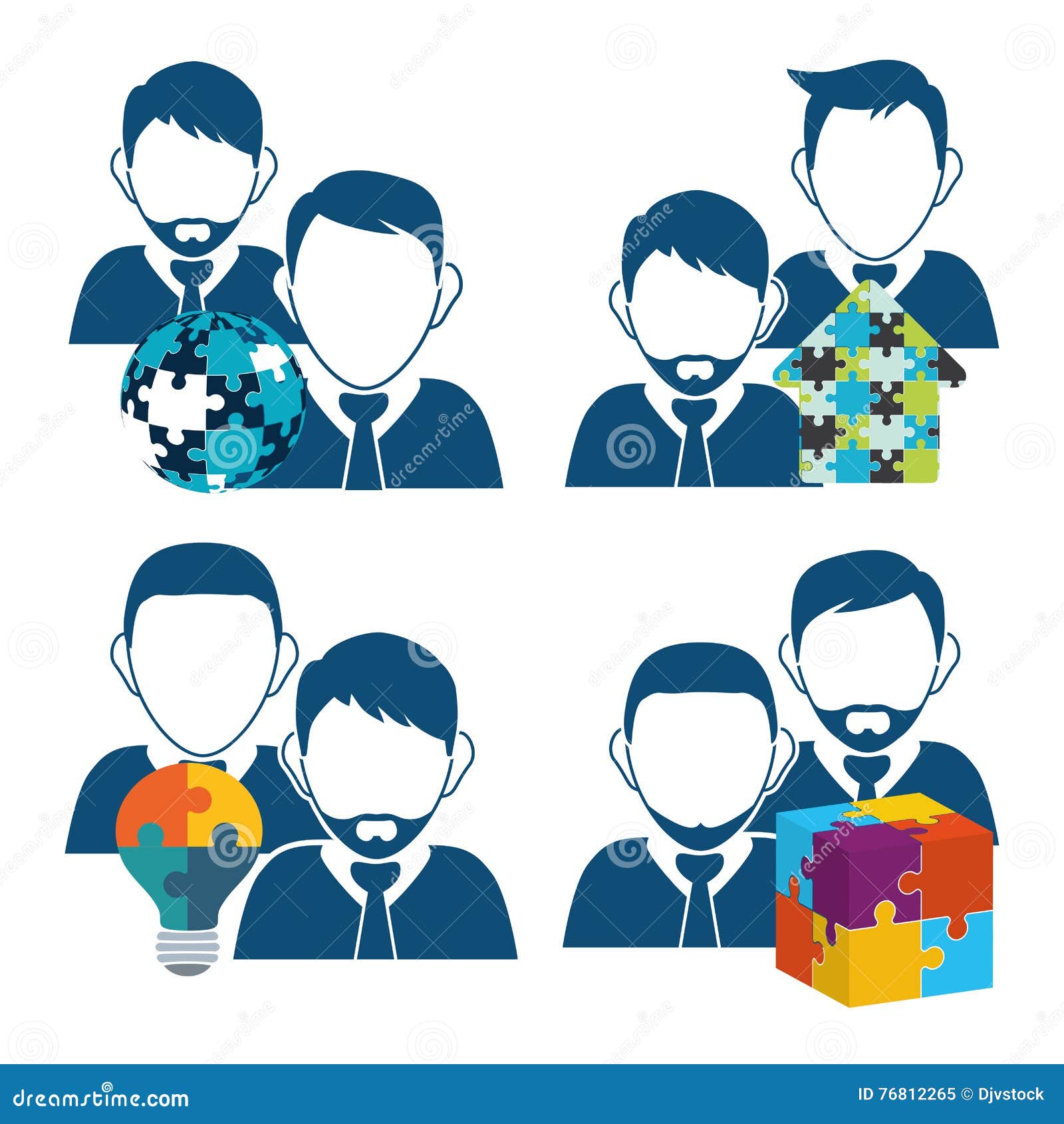 Avatar Teamwork Support Design Stock Vector - Illustration of cube ...