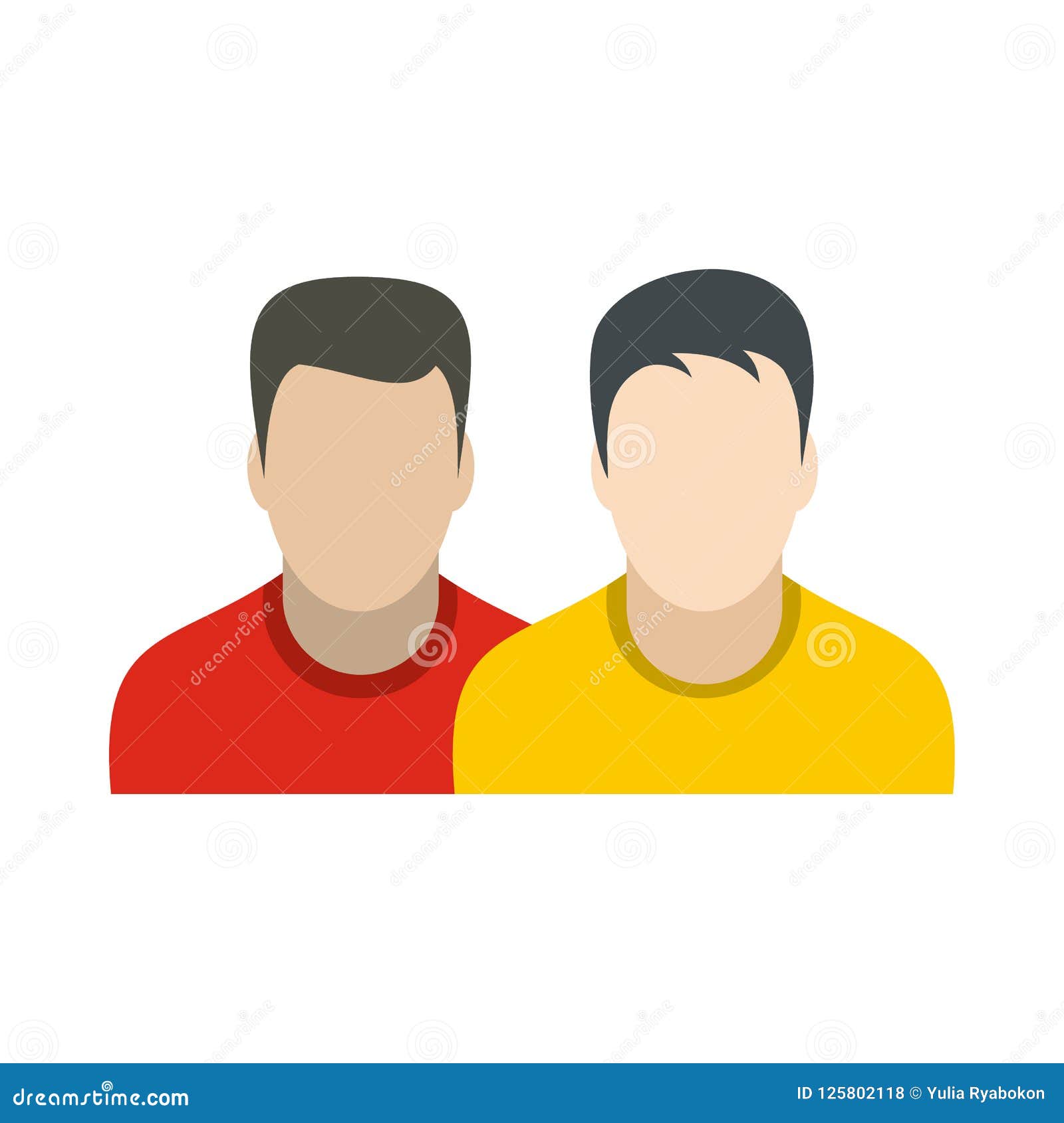 Avatar two men flat icon stock illustration. Illustration of isolated ...