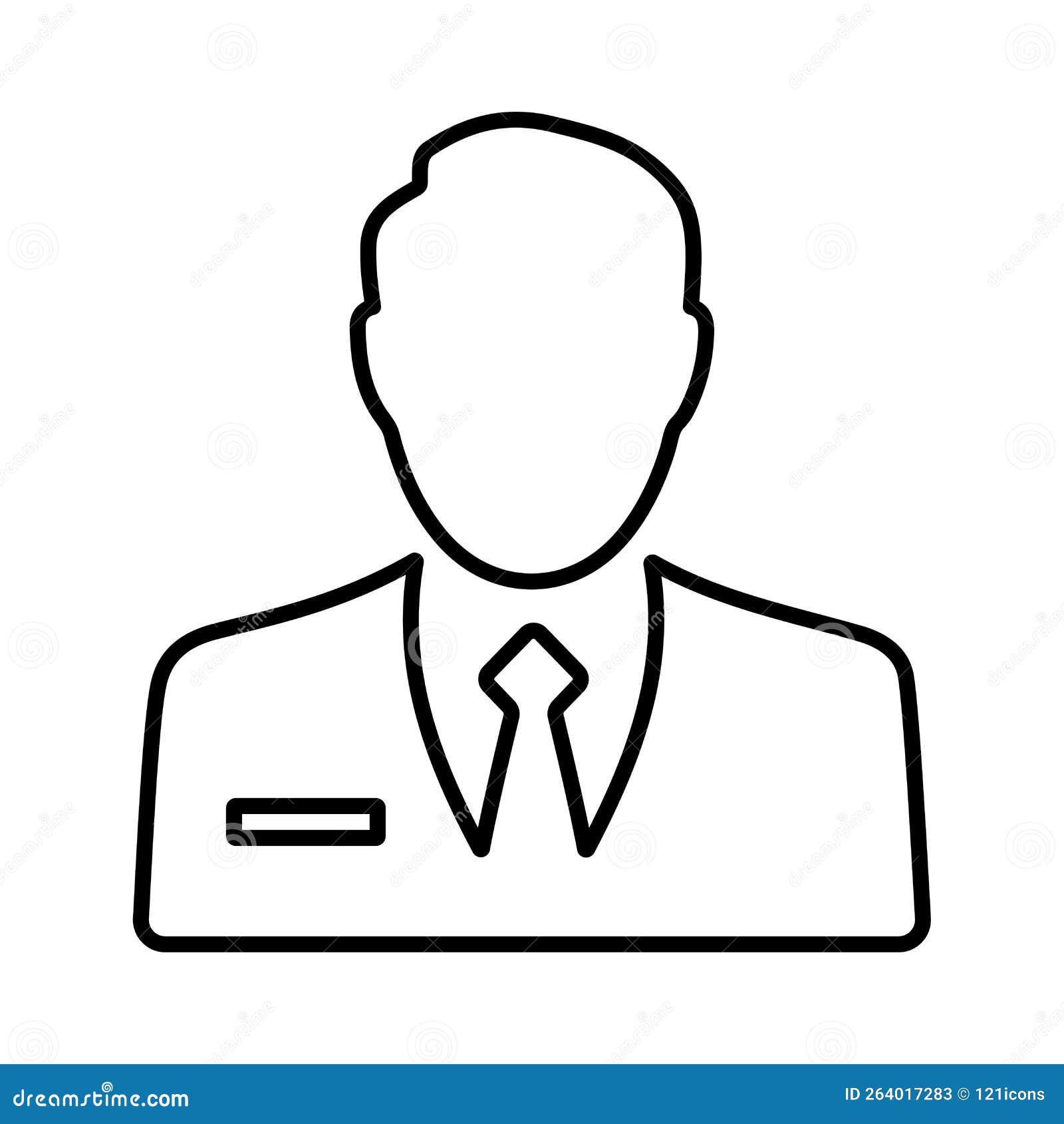 Avatar, User Outline Icon. Line Art Vector Stock Illustration ...