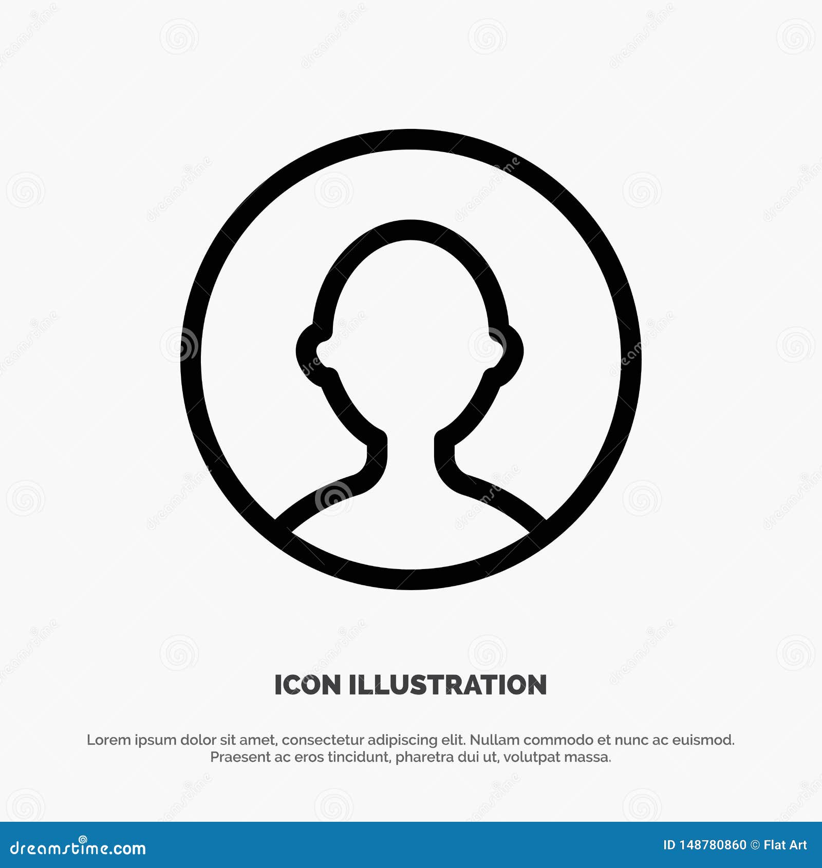 Avatar, User, Profile Line Icon Vector Stock Vector - Illustration of ...