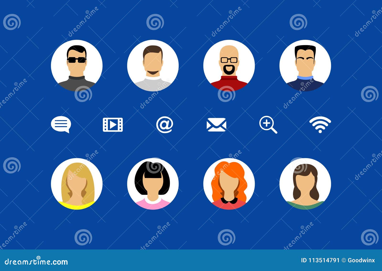Avatar Vector Image Human Face Icons Internet Stock Vector ...
