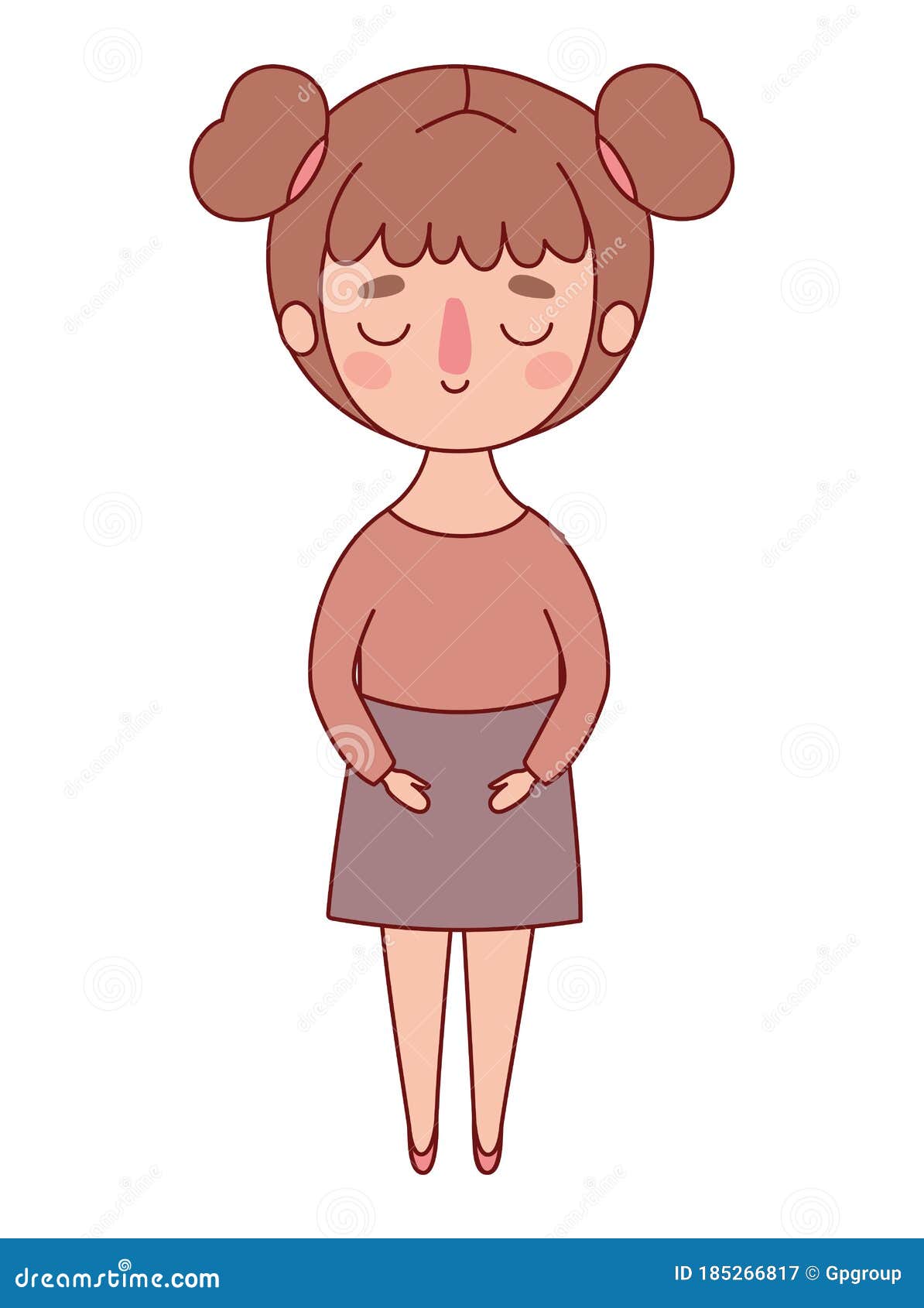 Avatar Woman Cartoon With Brown Hair Vector Design Stock Vector